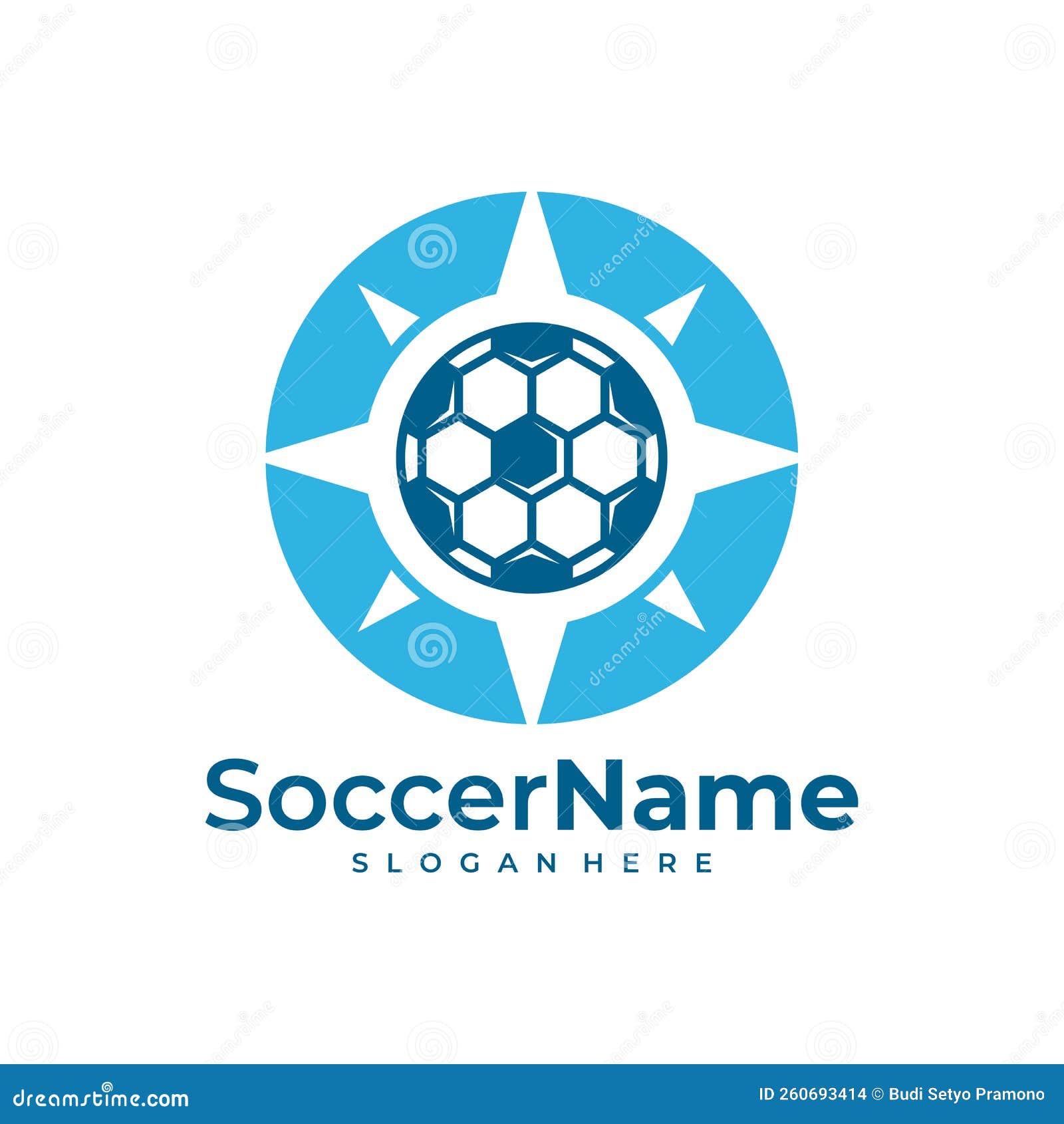 Compass Soccer Logo Template, Football Logo Design Vector Stock ...