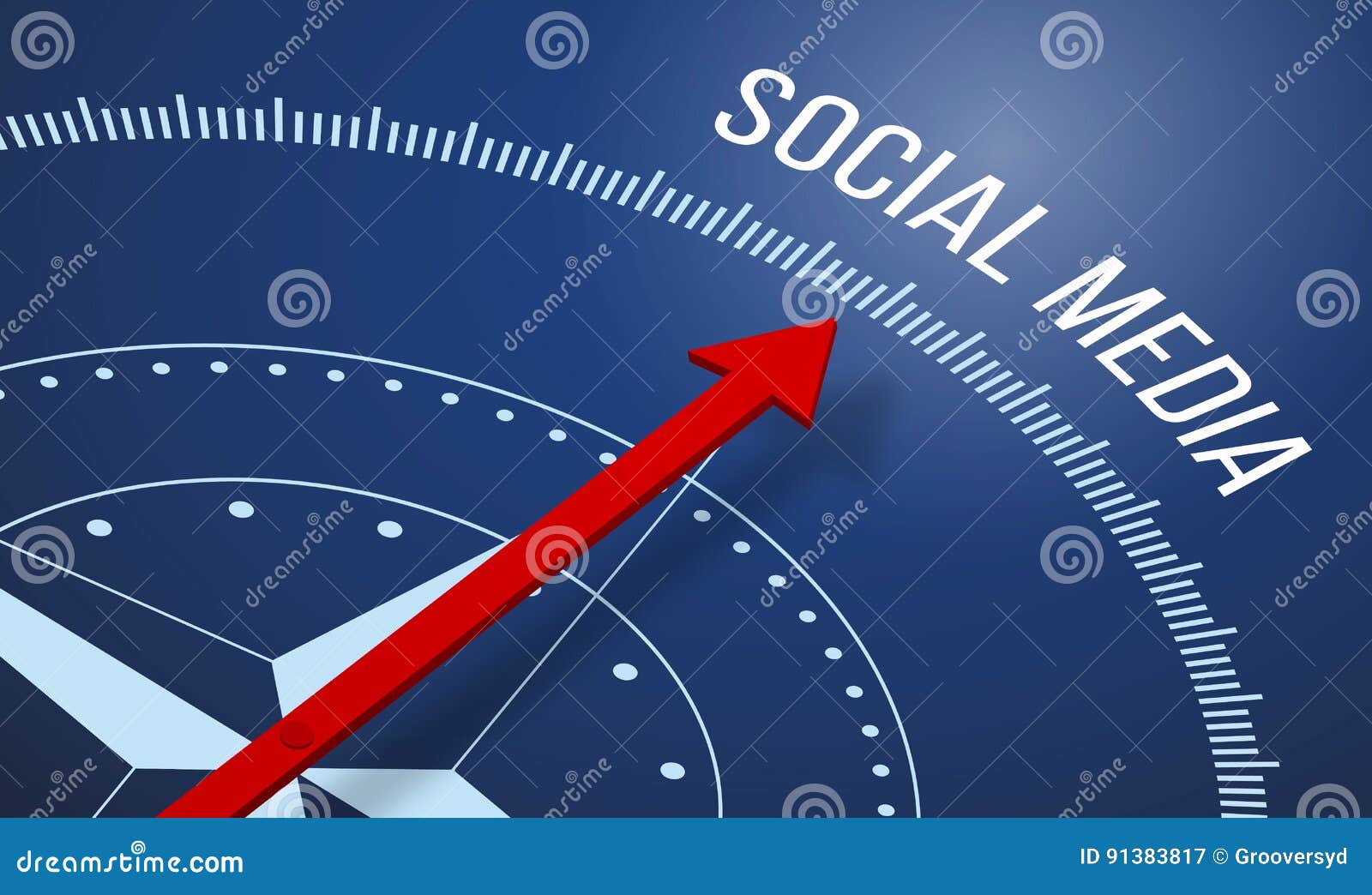 Compass with a Social Media Icon. Stock Illustration - Illustration of ...