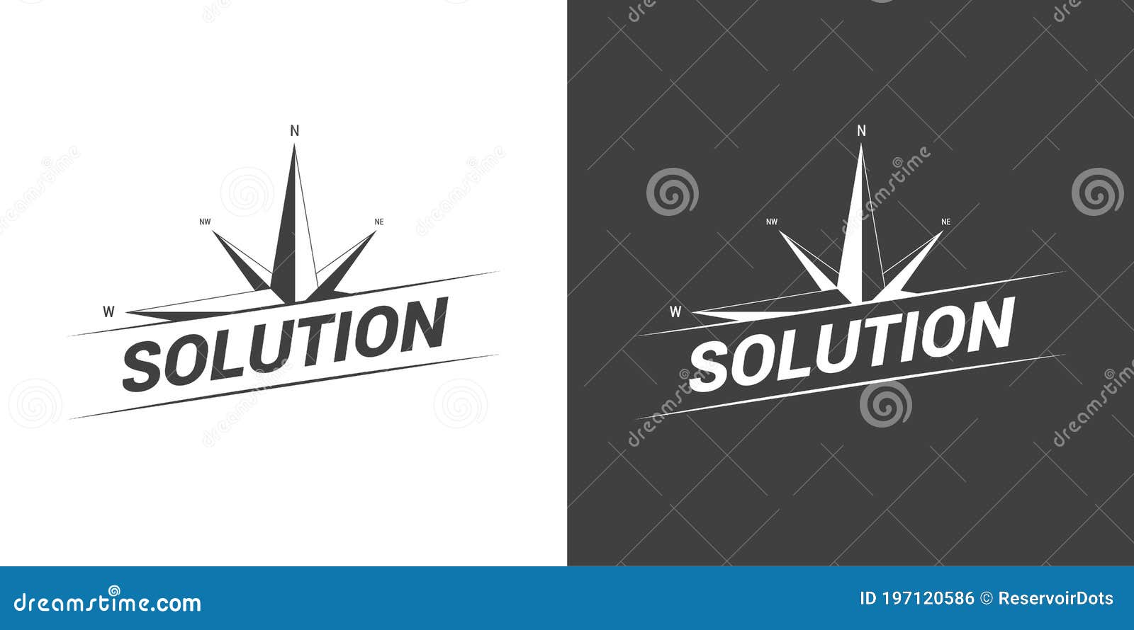 Compass Solution Concept stock vector. Illustration of team - 197120586