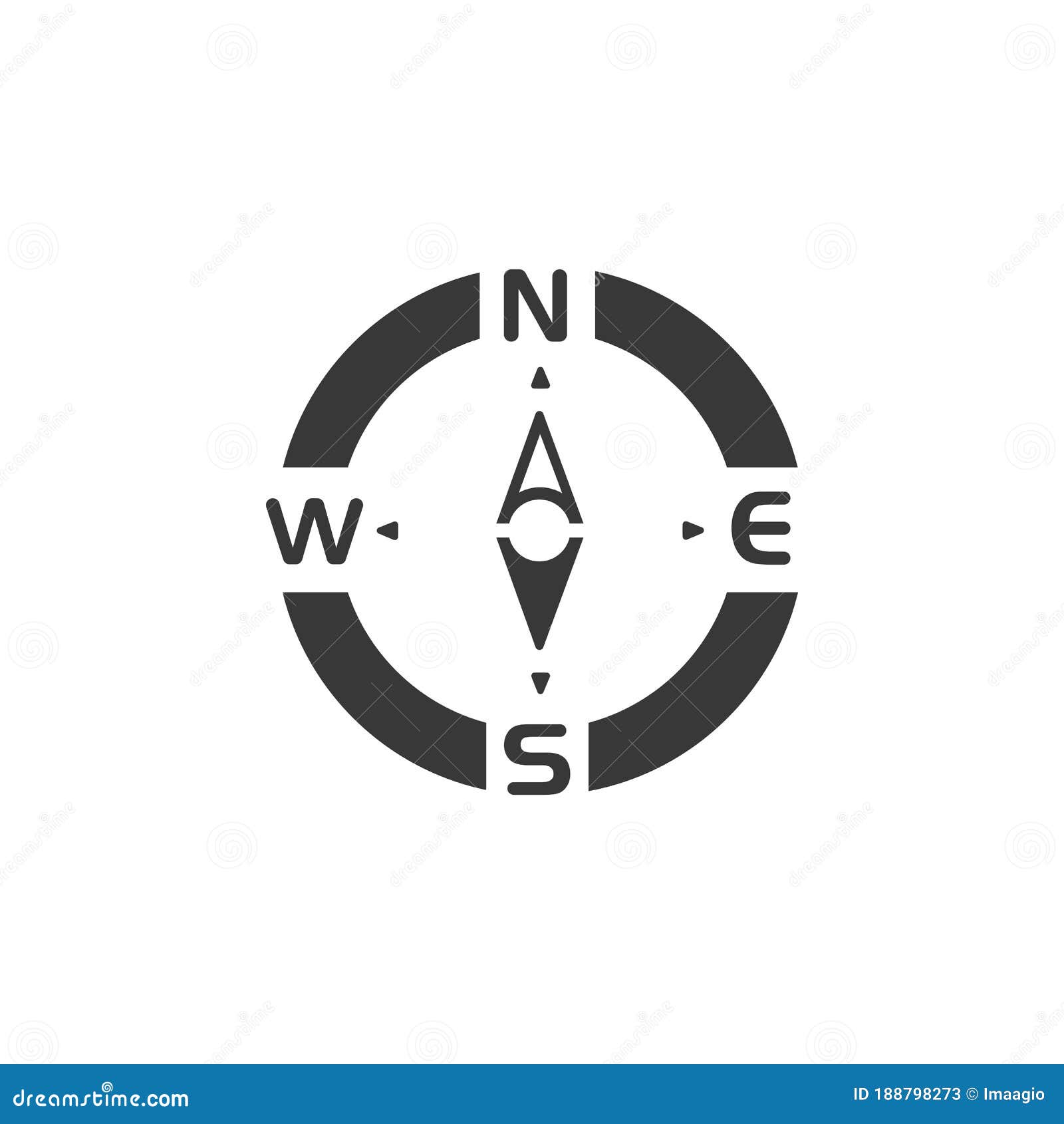 Compass. South Direction. Icon. Weather and Map Glyph Vector ...