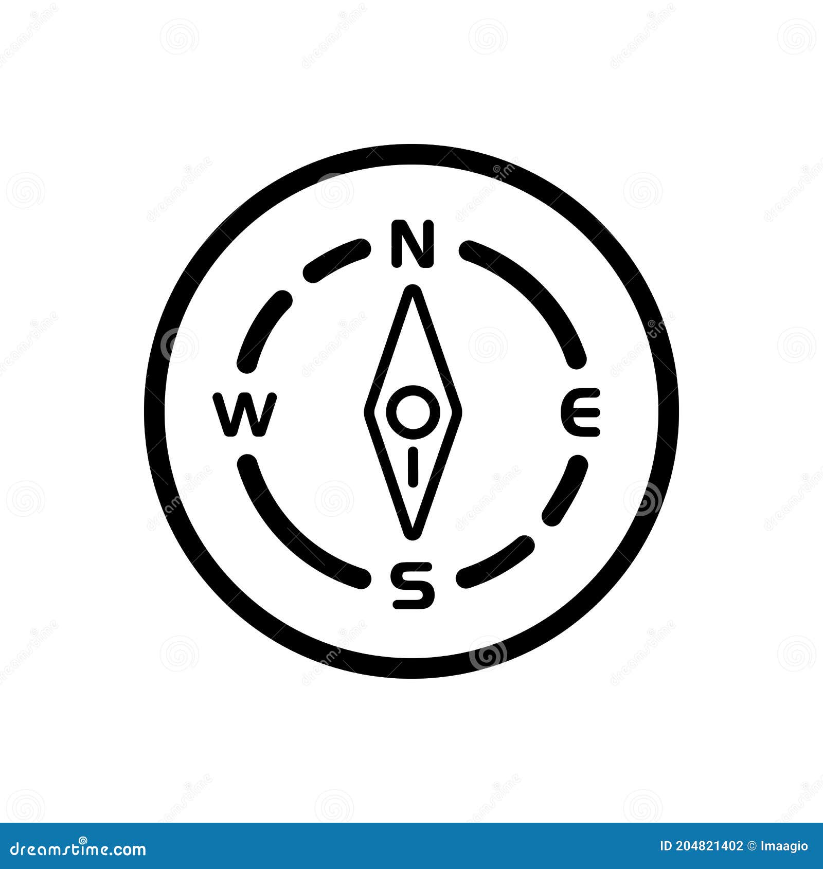 Compass. South Direction. Weather Icon in a Circle. Isolated Vector ...