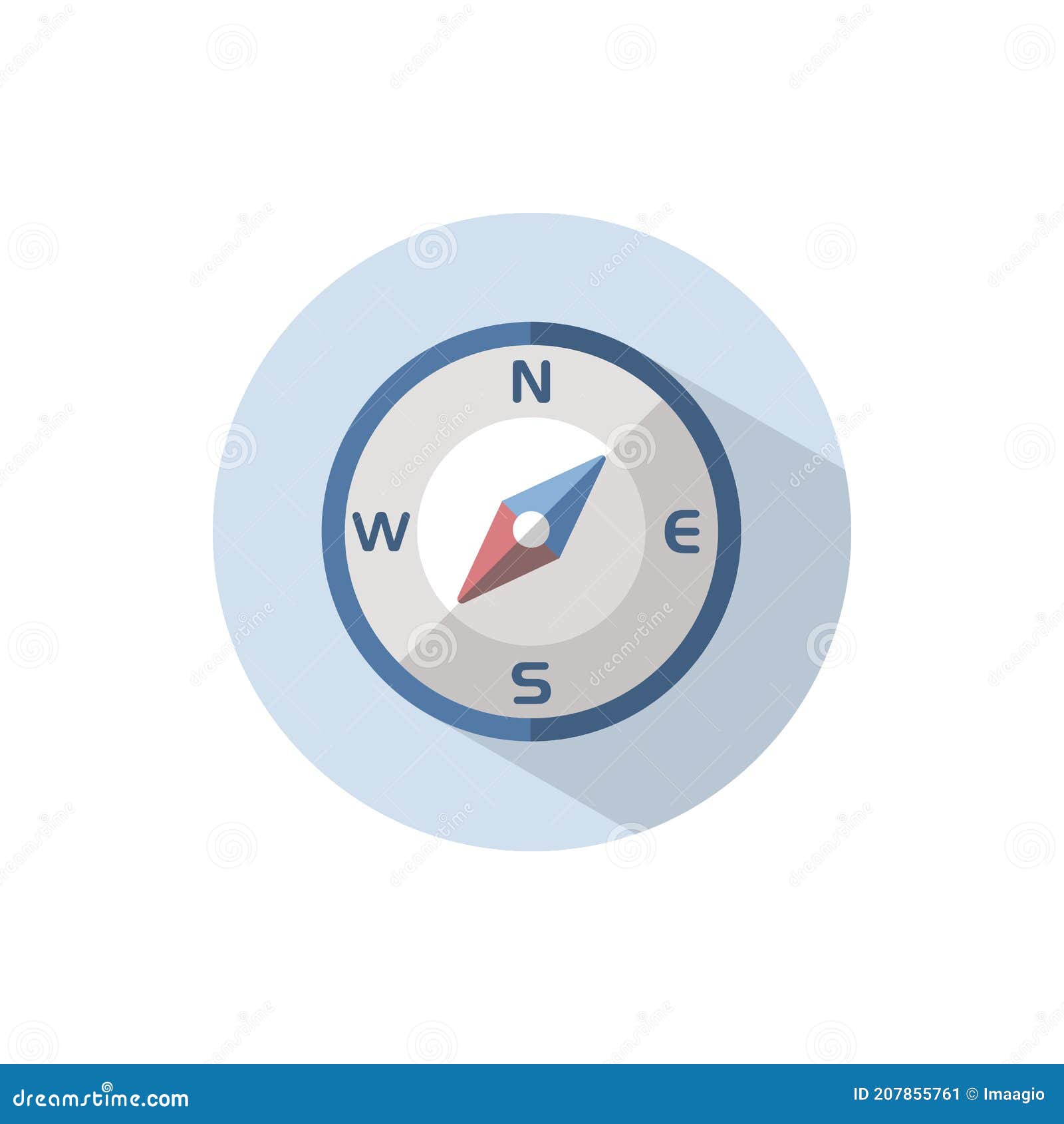 Compass South West Direction. Flat Icon on a Circle. Weather Vector ...