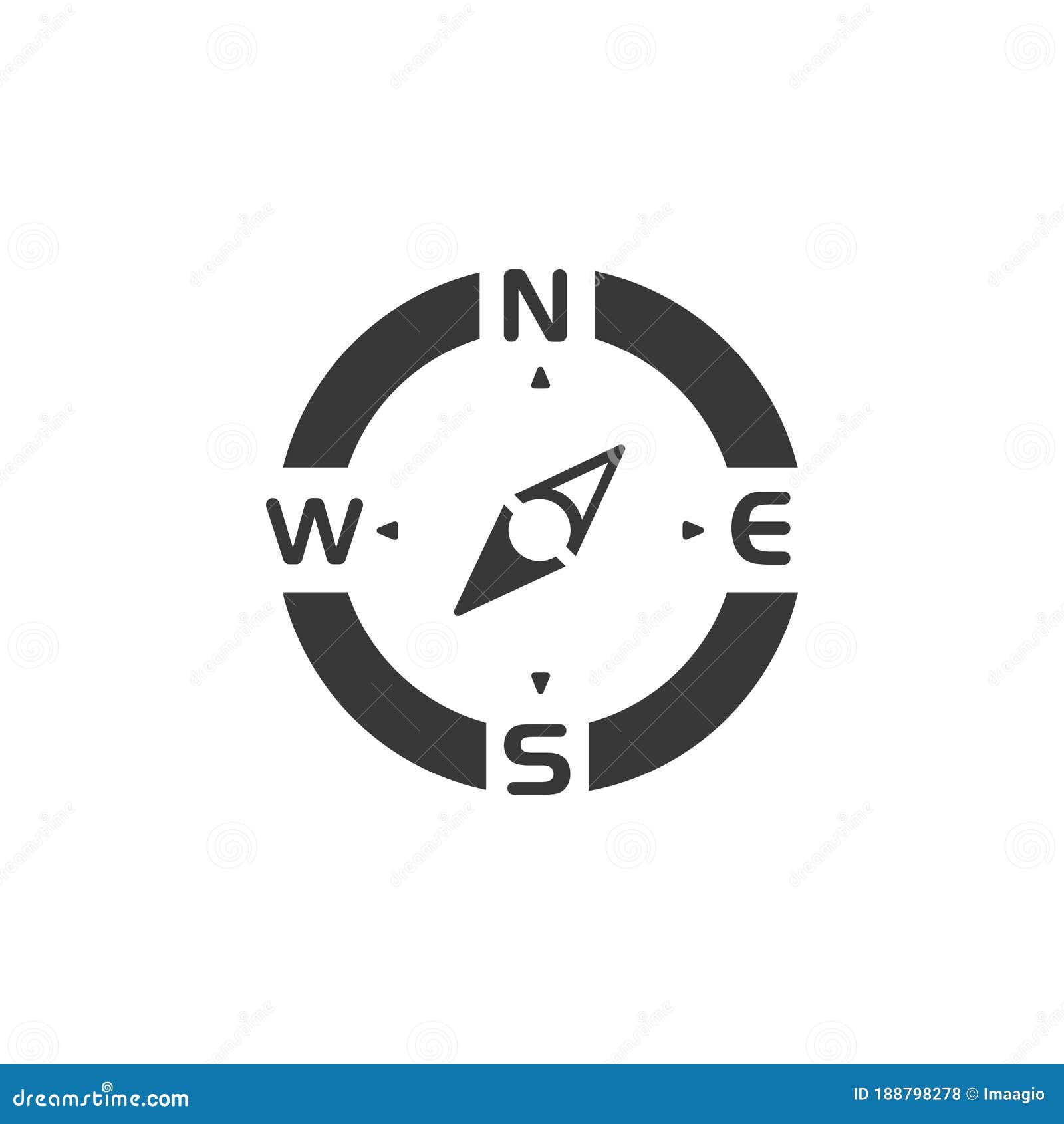 Compass. South West Direction. Icon. Weather and Map Glyph Vector ...