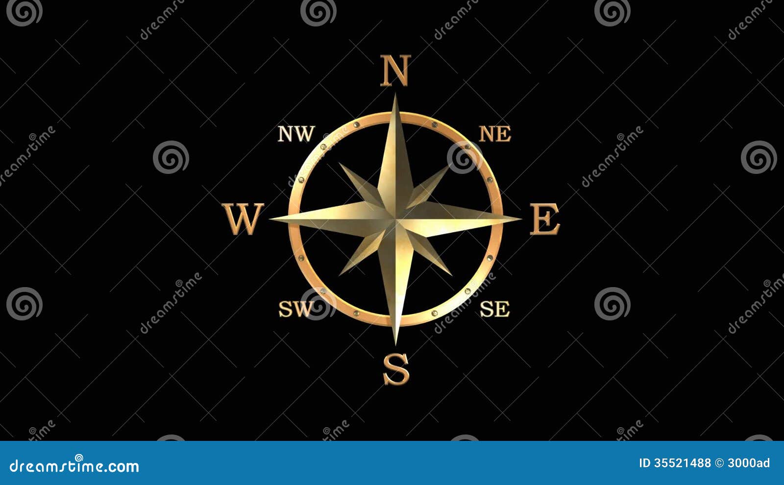 Compass with Spinning Pointers Stock Footage - Video of gold ...