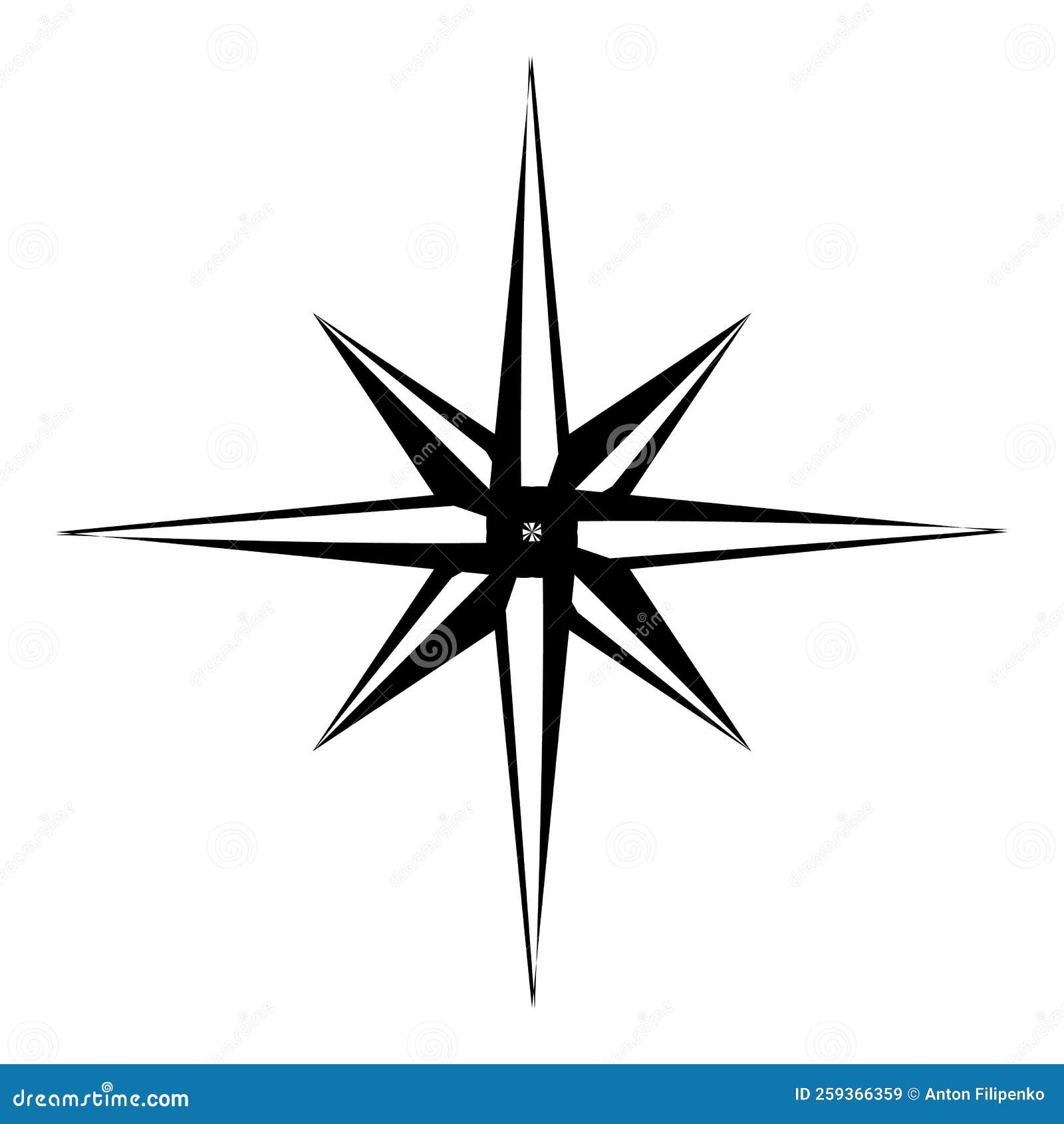Compass Star in Lineart Style Stock Vector - Illustration of star ...
