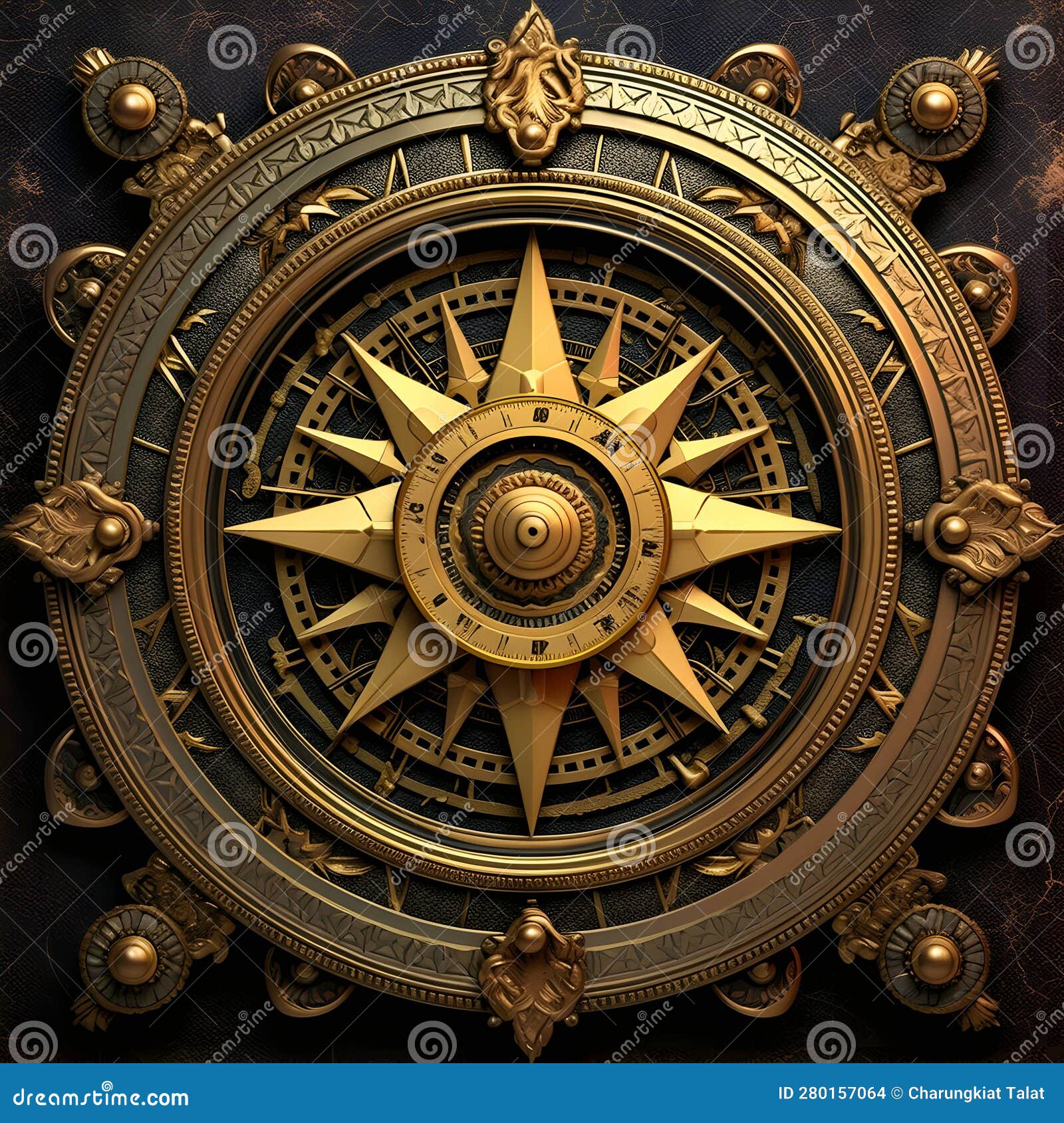 Compass and Star Symbol of Sailing Graphic Vector Stock Illustration ...