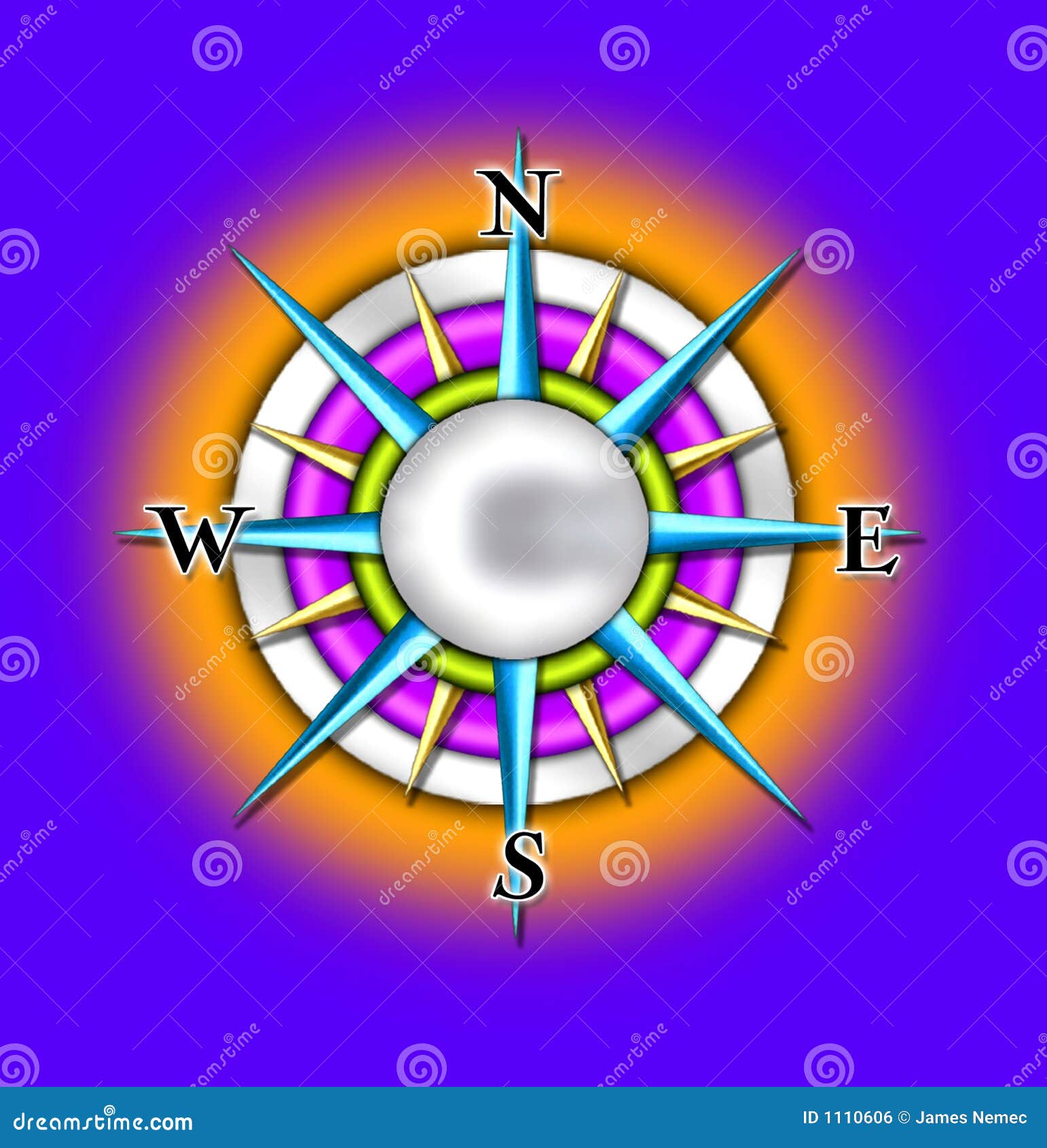 Compass sun illustration stock illustration. Illustration of cumulous ...