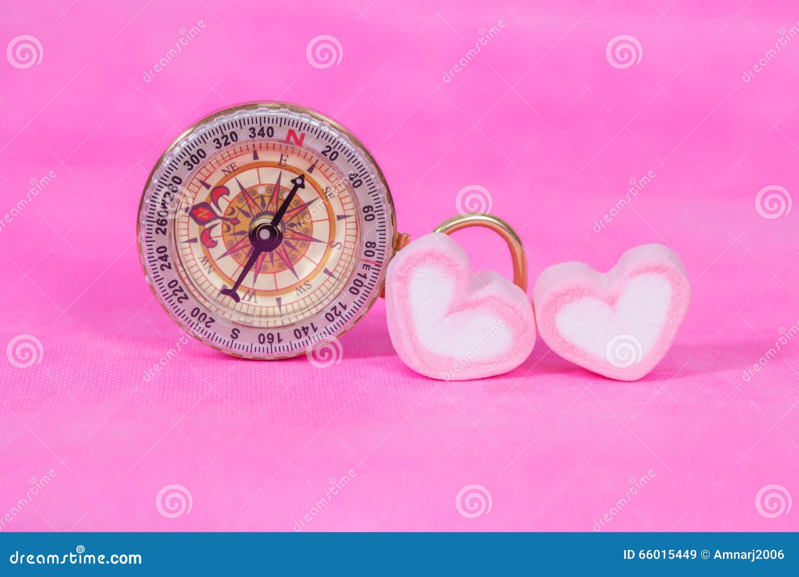 Compass with Sweet Marshmallow Stock Image - Image of sugar, dessert ...