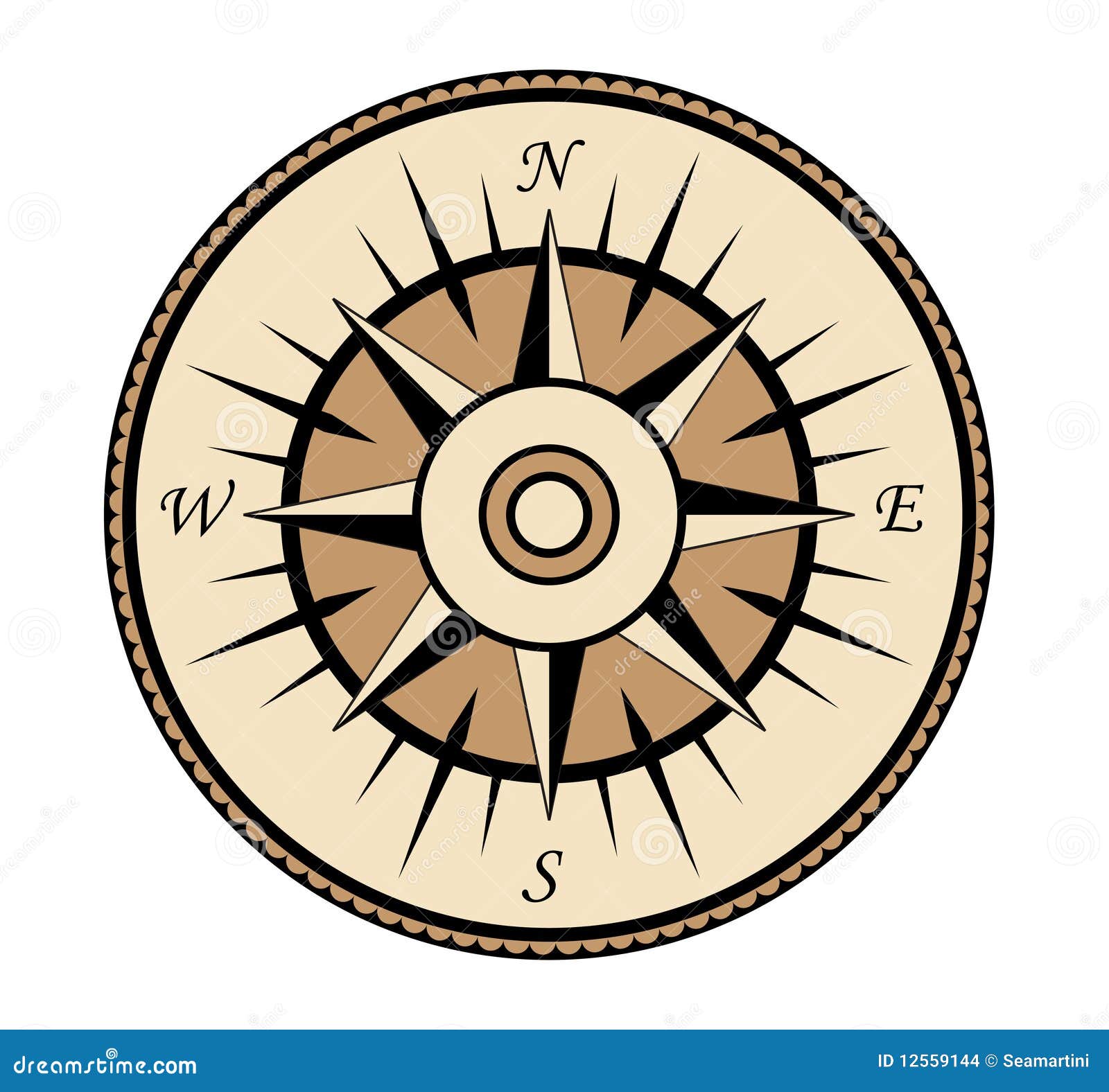 Compass symbol stock vector. Illustration of degree, cruise - 12559144