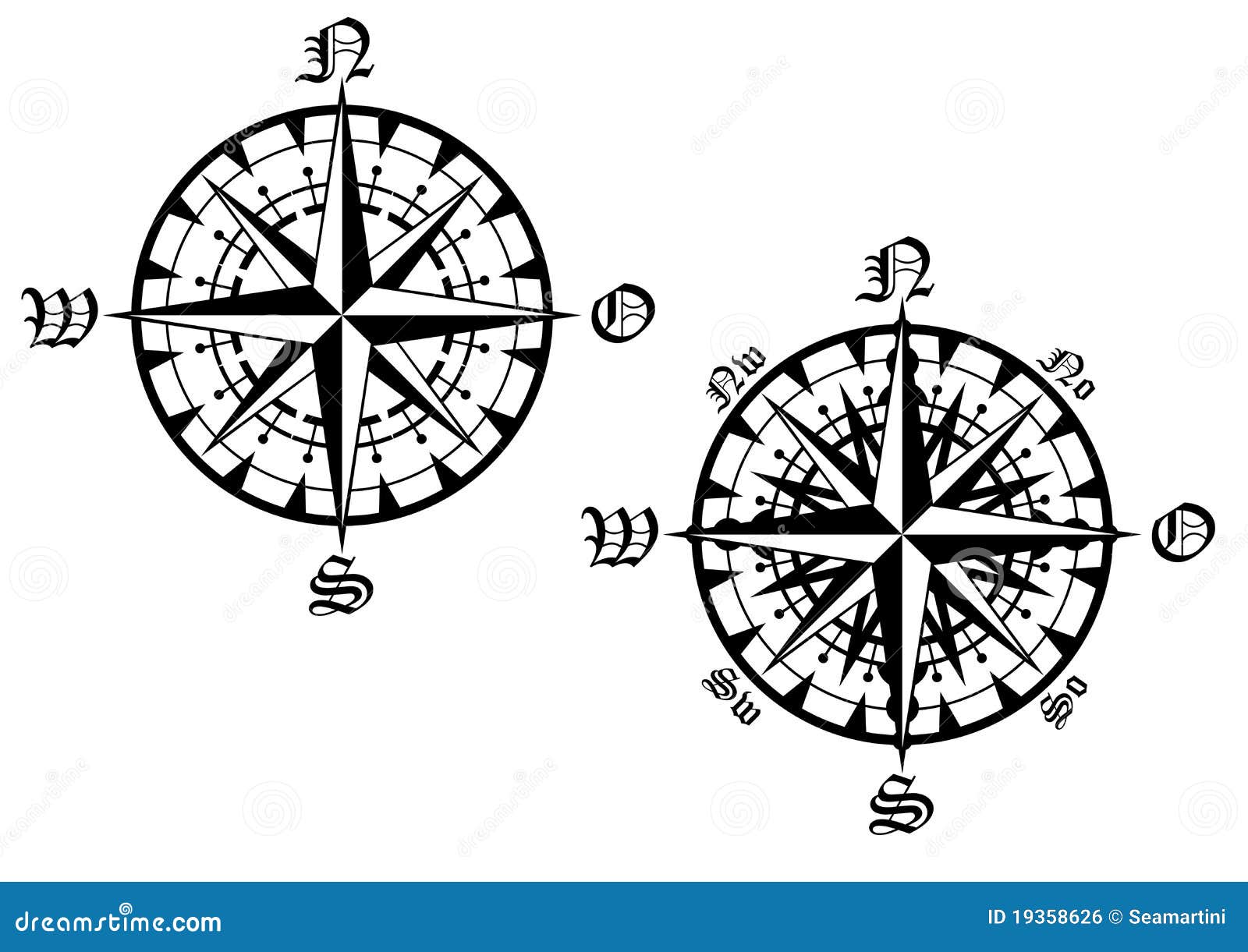 Compass symbol stock vector. Illustration of arrow, element - 19358626