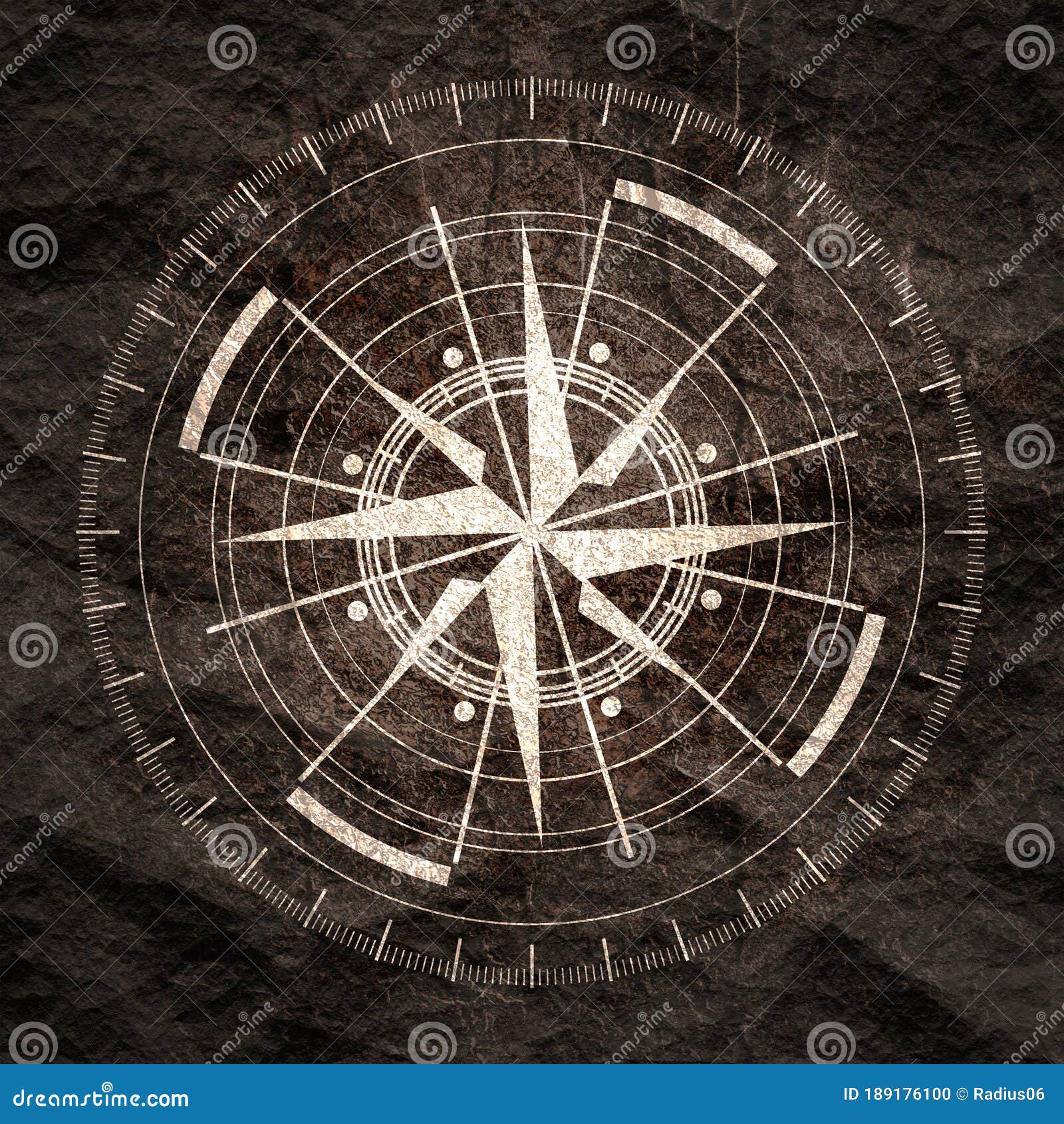 Compass Symbol on Geometry Pattern Stock Illustration - Illustration of ...
