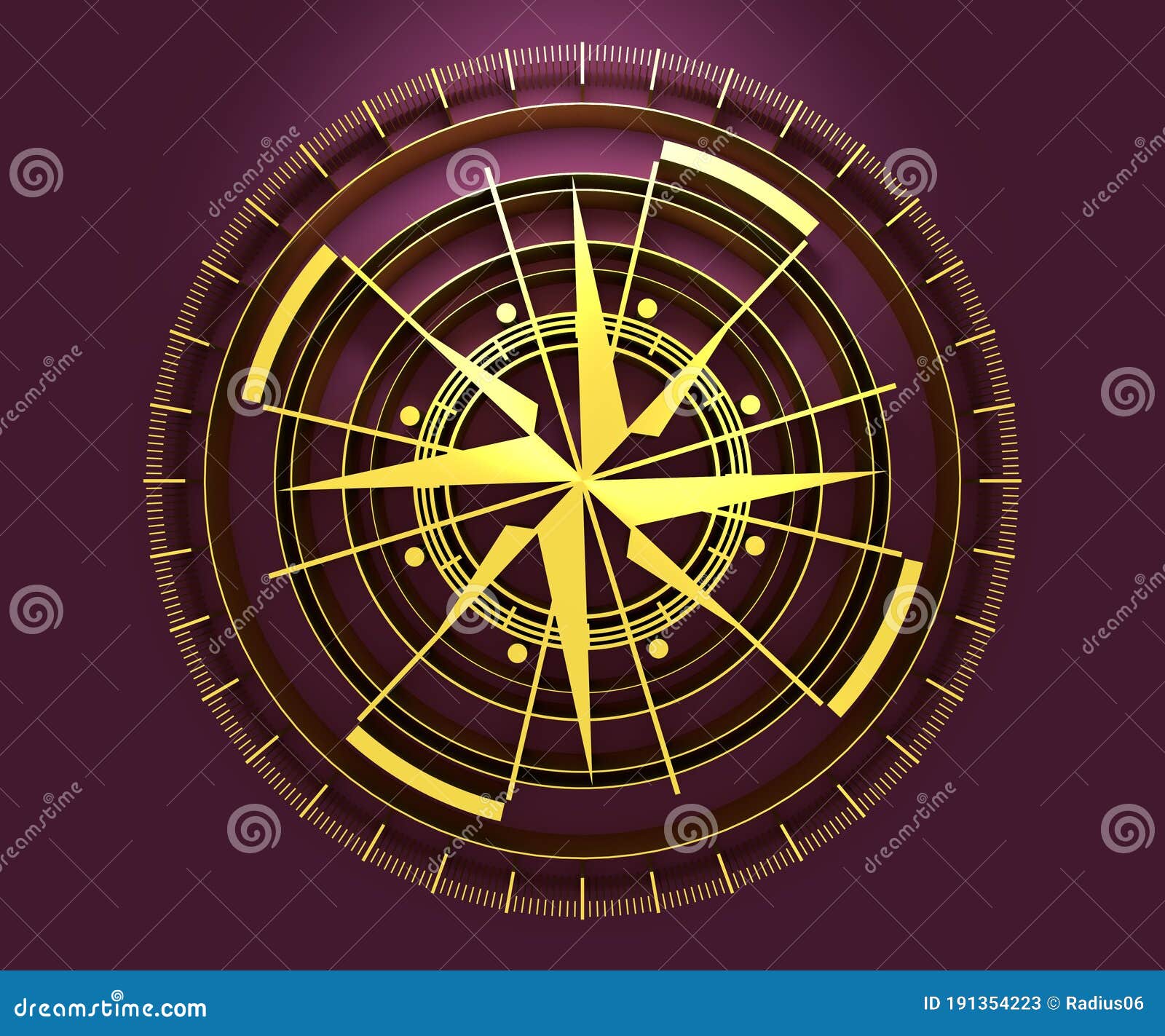 Compass Symbol on Geometry Pattern Stock Illustration - Illustration of ...
