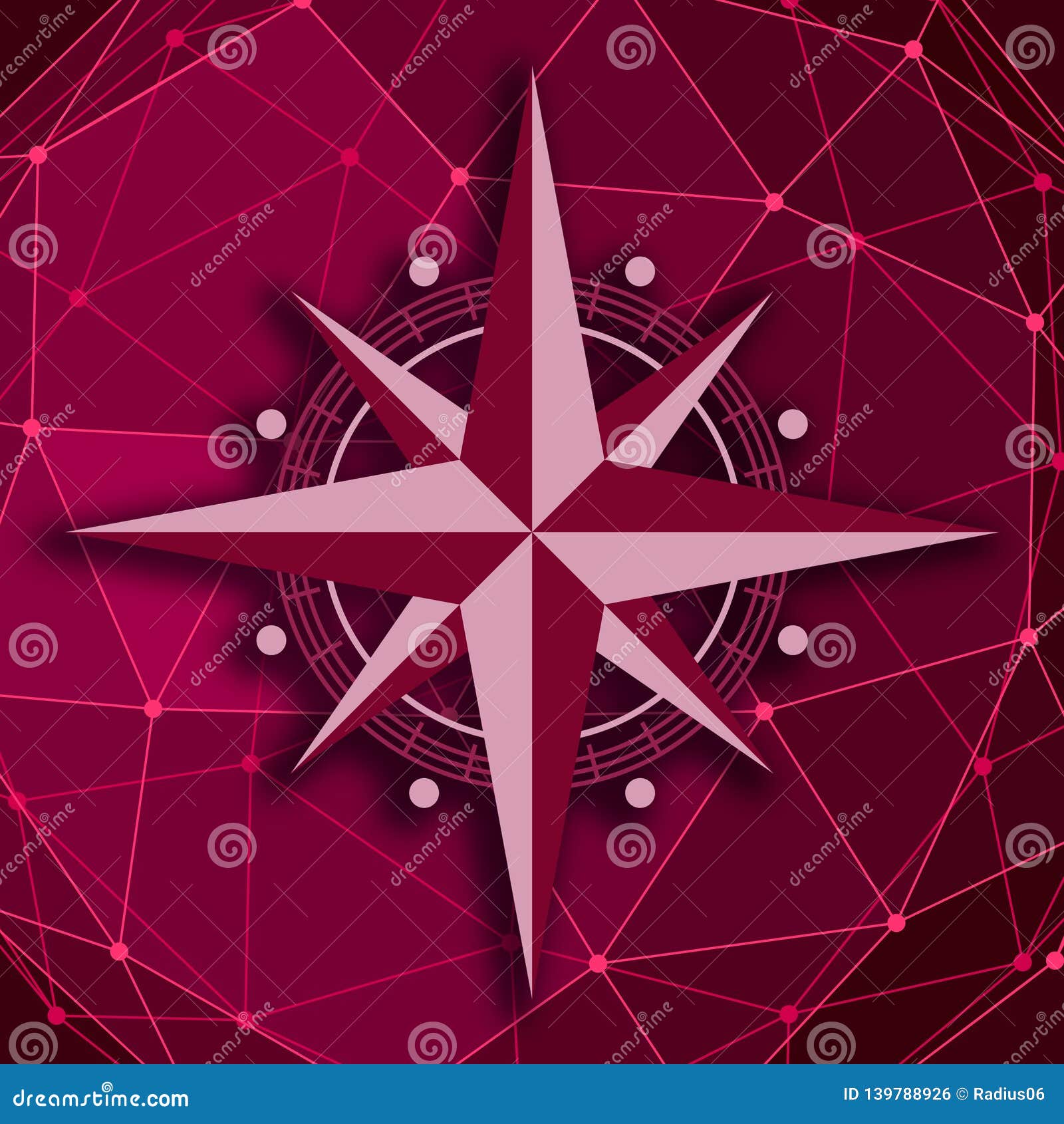 Compass Symbol on Geometry Pattern Stock Illustration - Illustration of ...