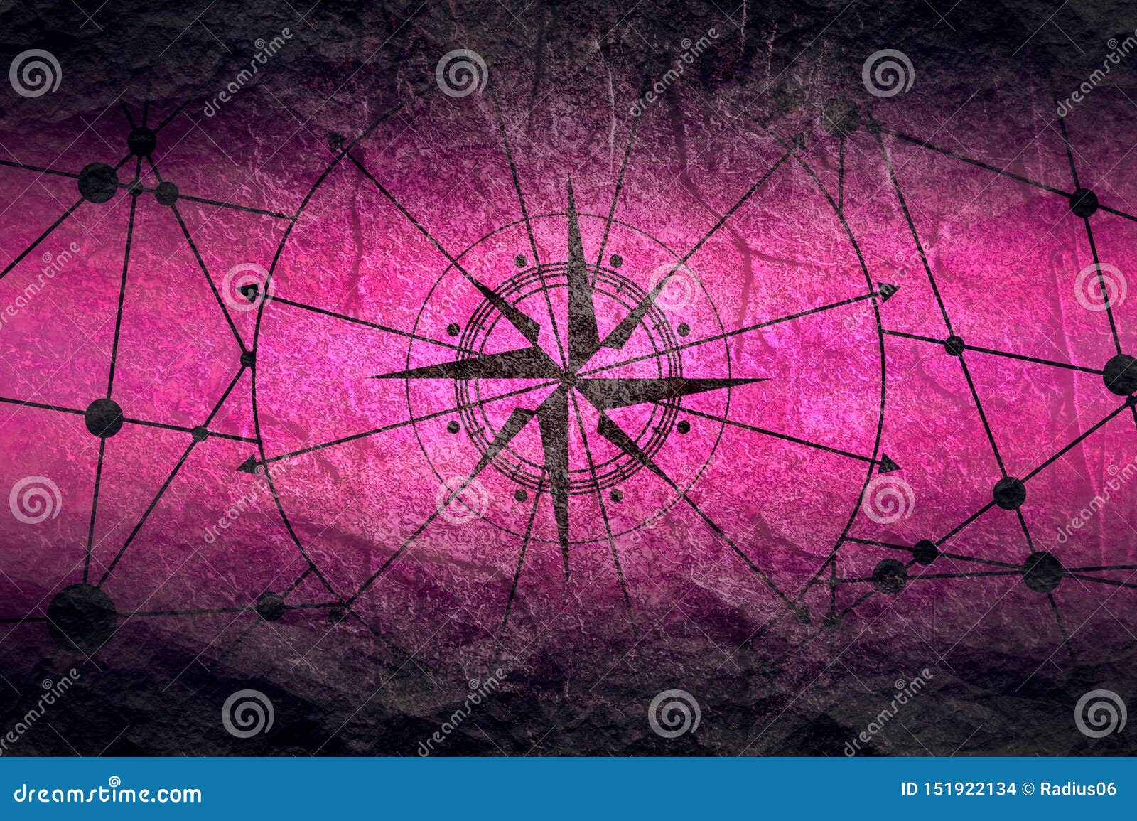 Compass Symbol on Geometry Pattern Stock Illustration - Illustration of ...