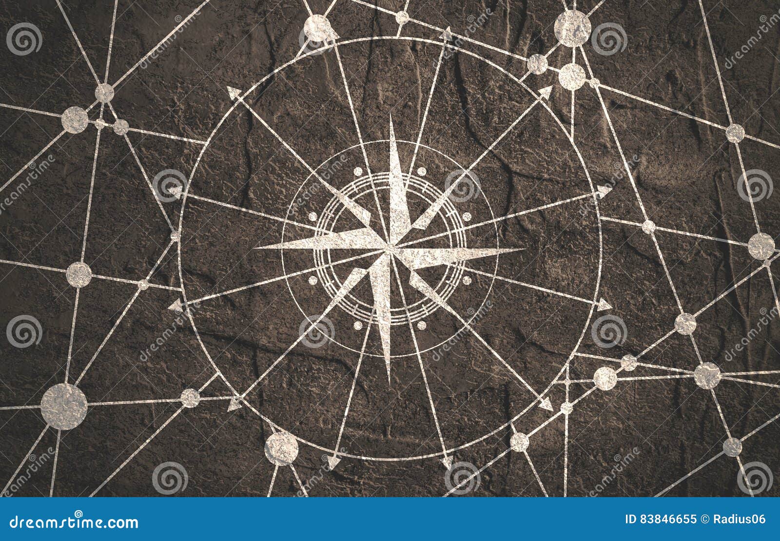 Compass Symbol On Geometry Pattern Stock Photo | CartoonDealer.com ...