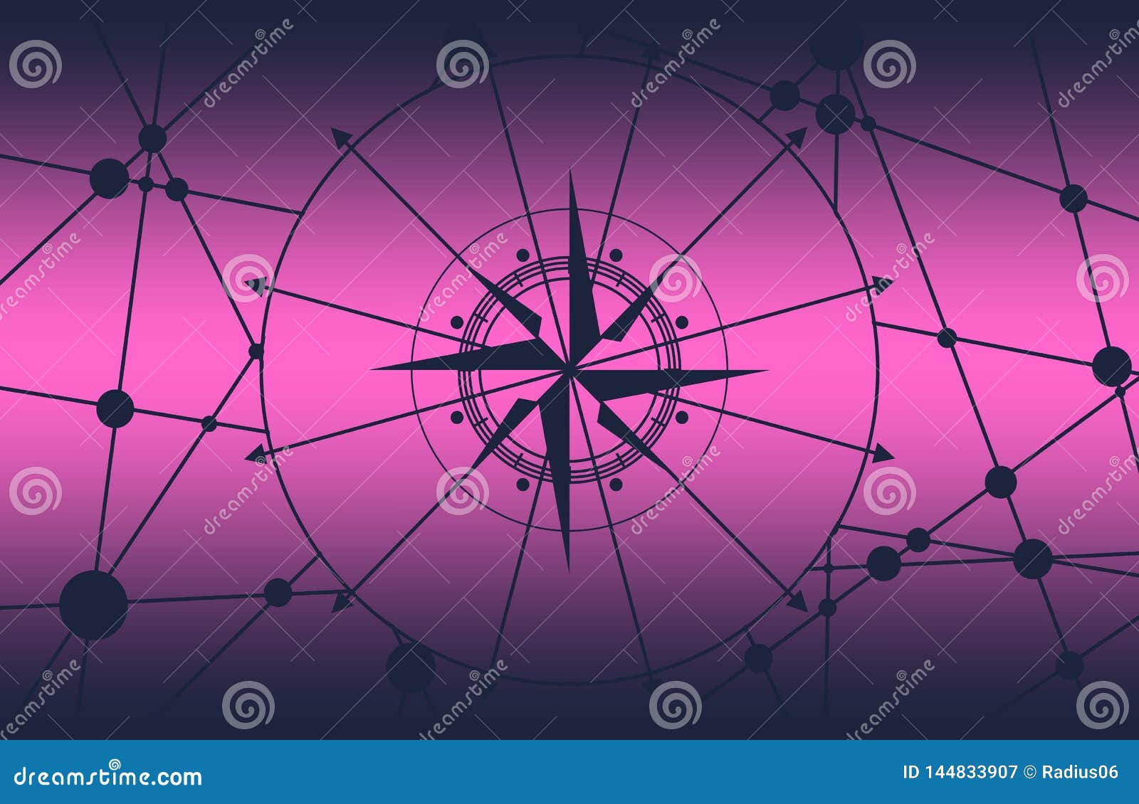 Compass Symbol on Geometry Pattern Stock Vector - Illustration of ...