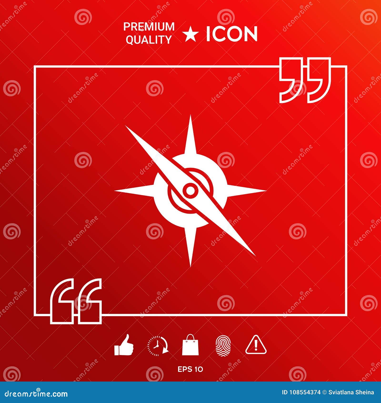 Compass symbol icon stock vector. Illustration of object - 108554374