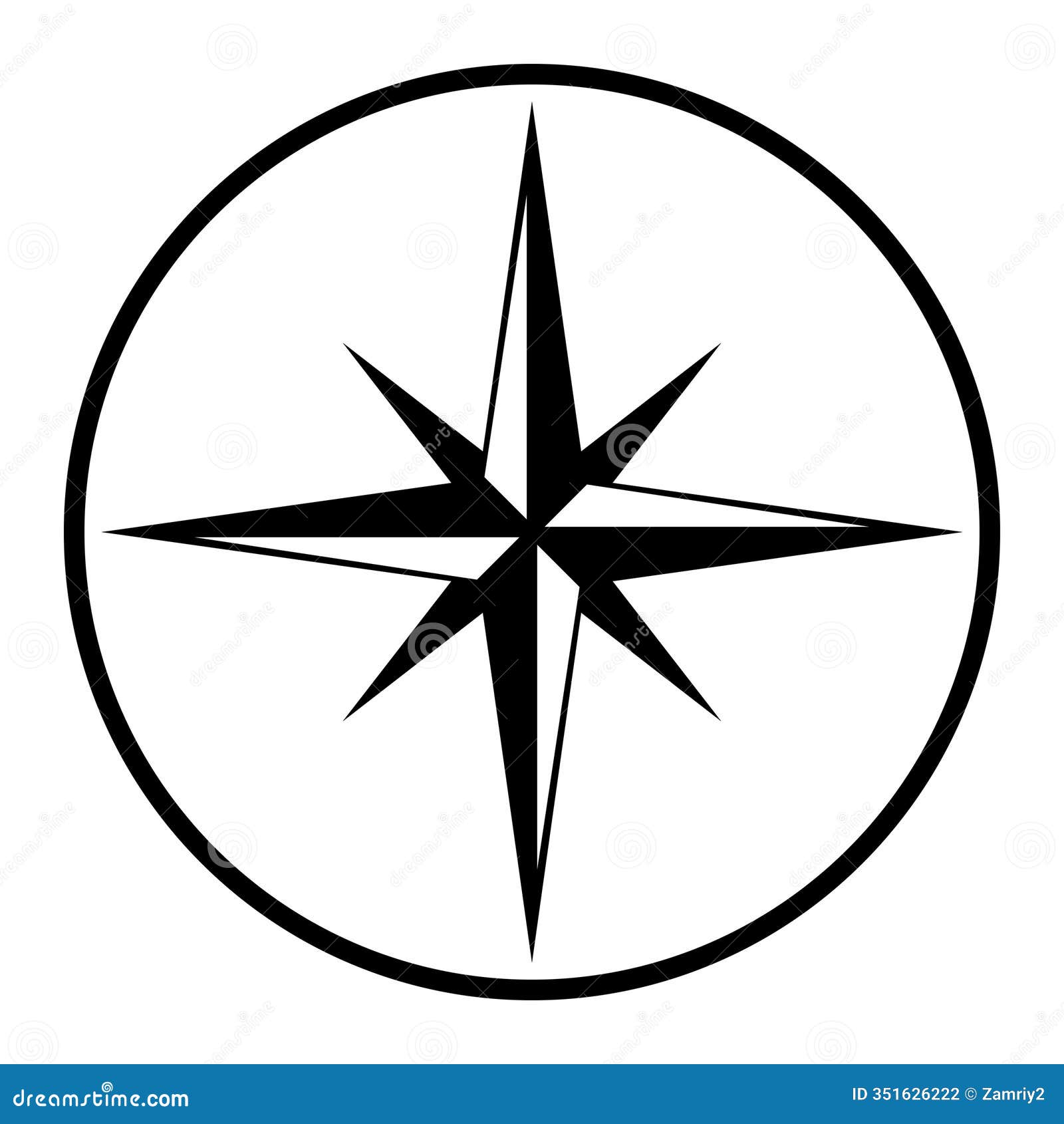 Compass Star Icon Isolated on White Stock Illustration - Illustration ...