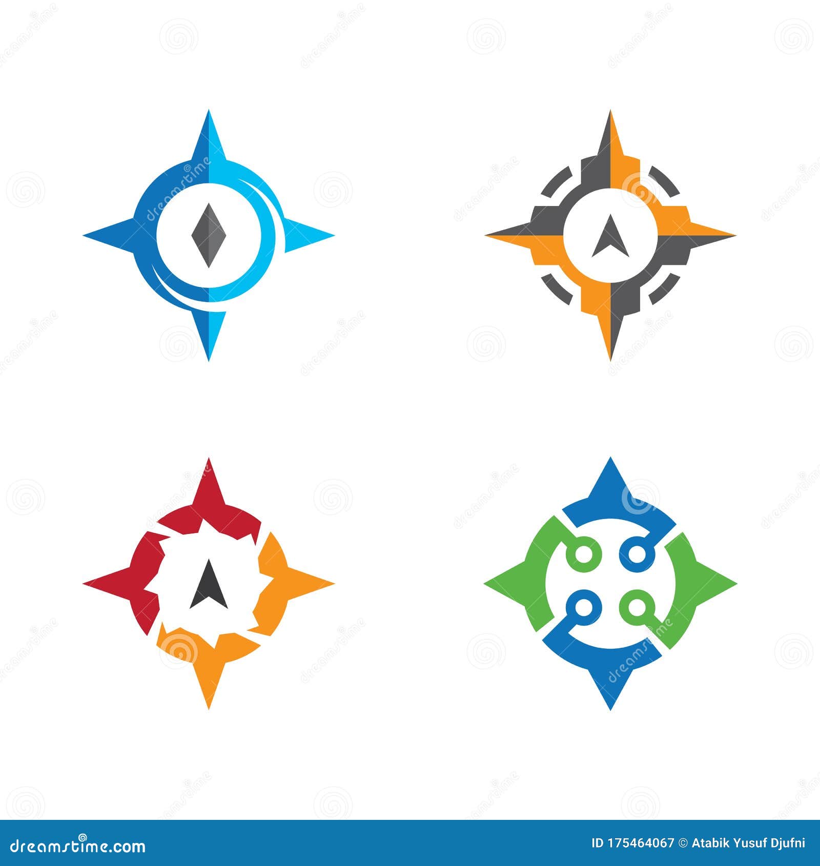 Compass symbol vector icon stock vector. Illustration of wind - 175464067