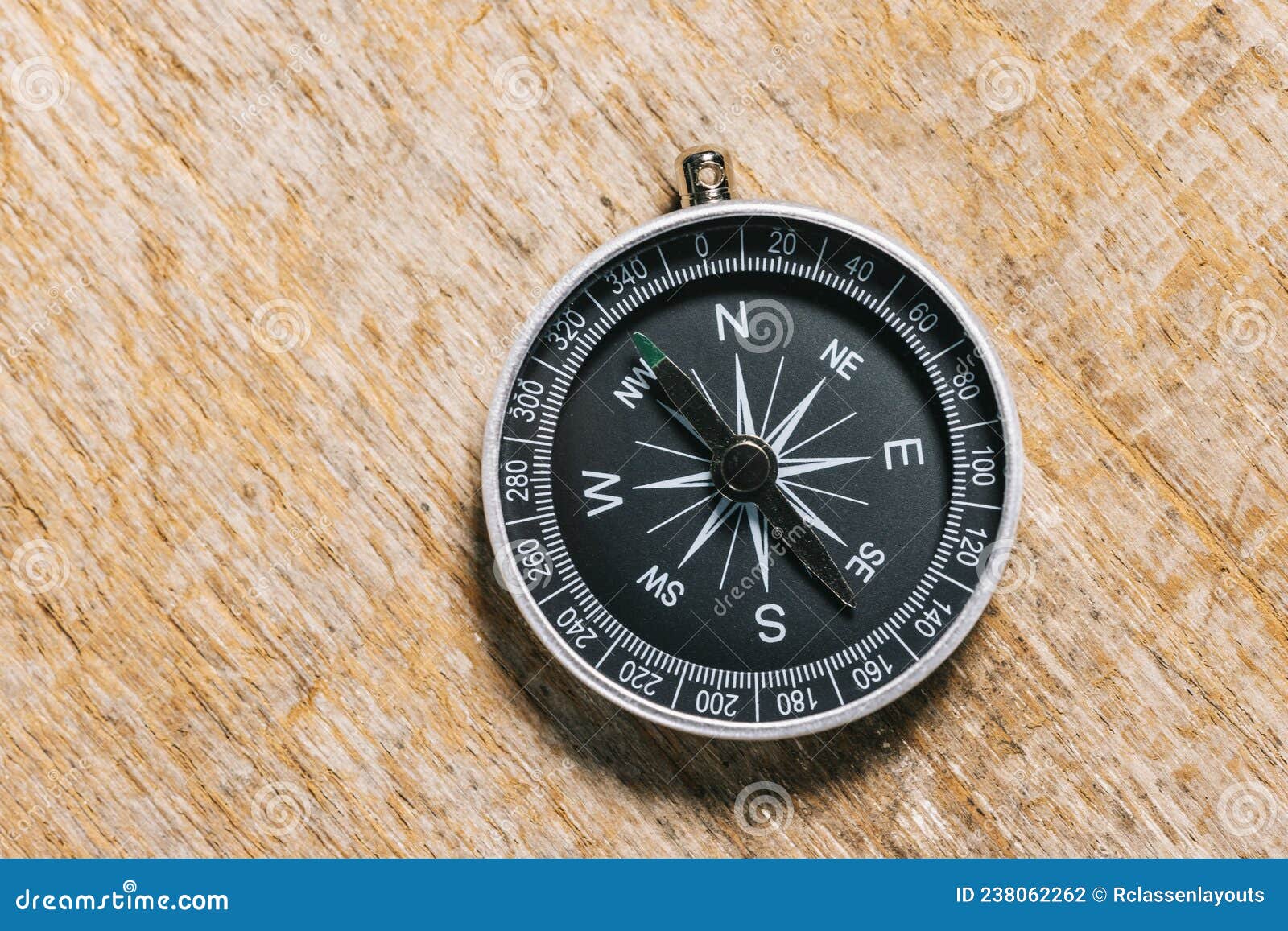 Compass on a Table Concept for Direction, Travel, Guidance or ...