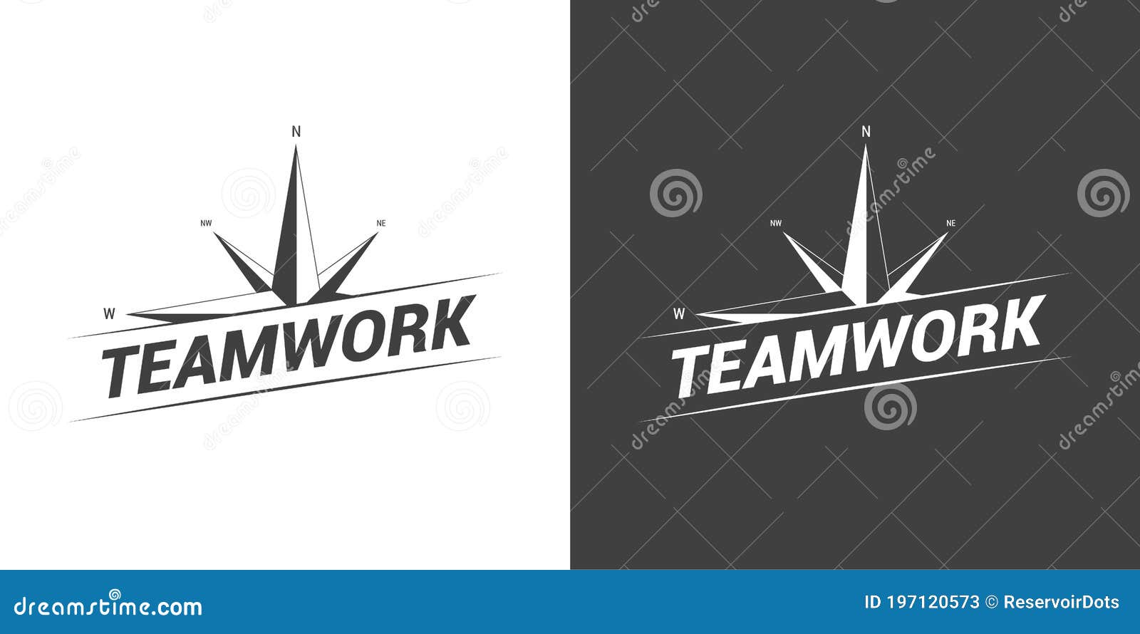 Compass Teamwork Concept stock vector. Illustration of teamwork - 197120573