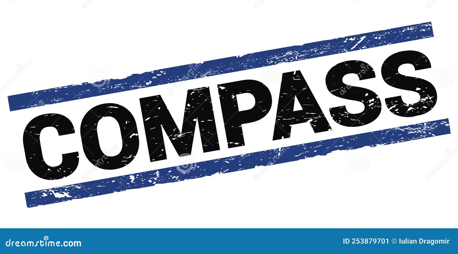 COMPASS Text on Black-blue Rectangle Stamp Sign Stock Illustration ...