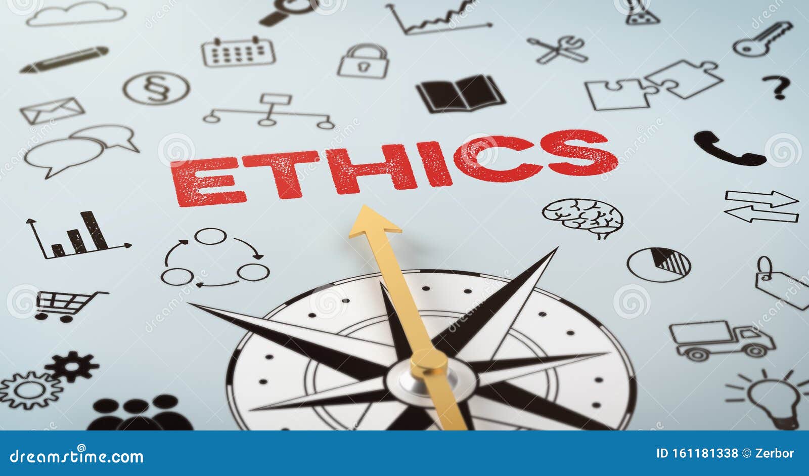 A Compass with Text and Icons - Ethics Stock Photo - Image of direction ...