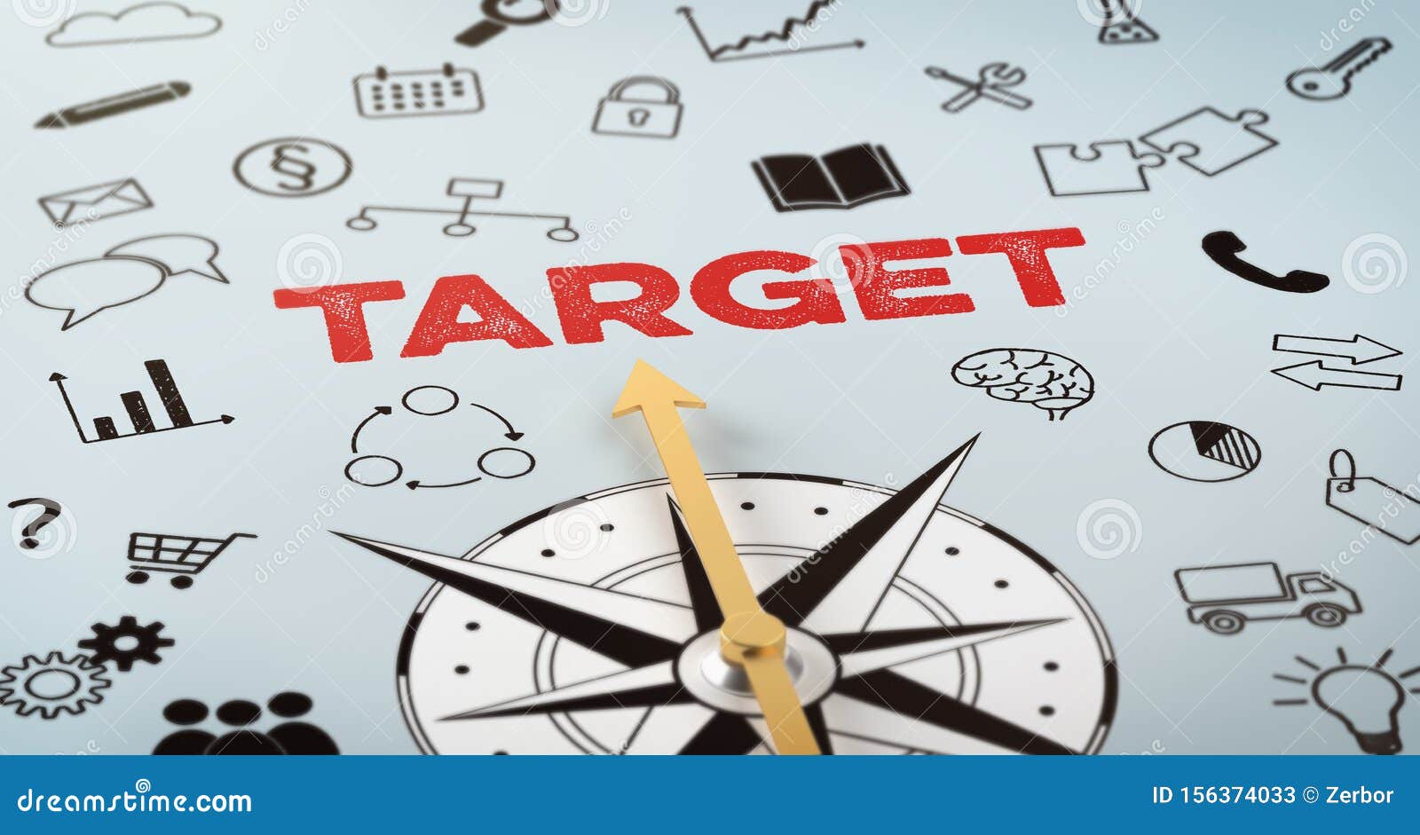 A Compass with Text and Icons - Target Stock Image - Image of compass ...