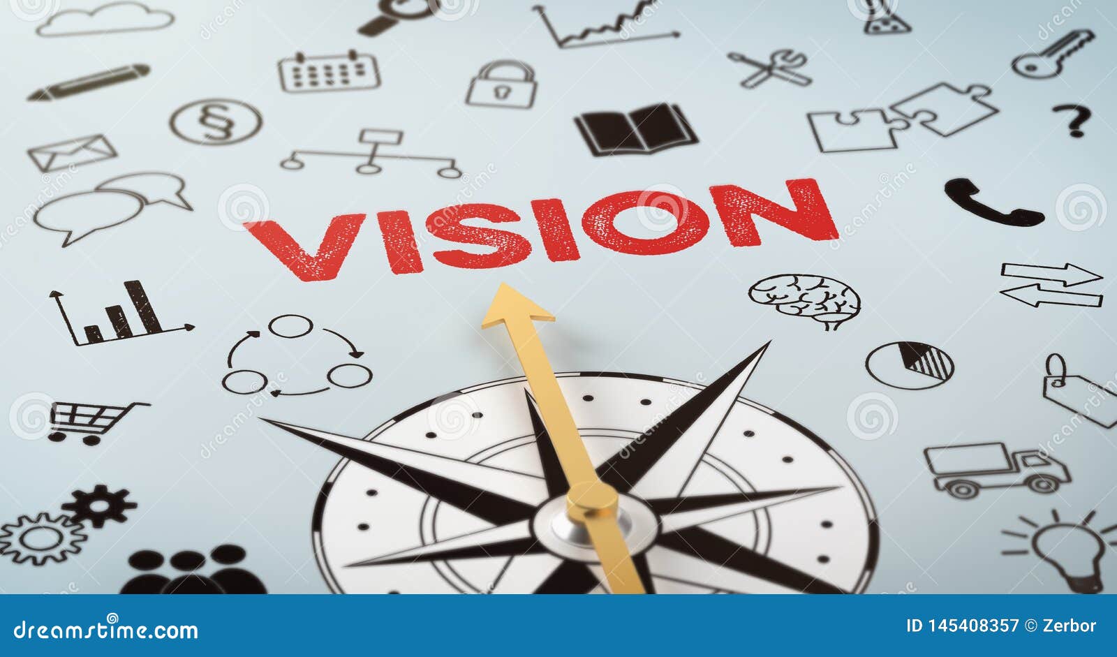 A Compass with Text and Icons - Vision Stock Illustration ...