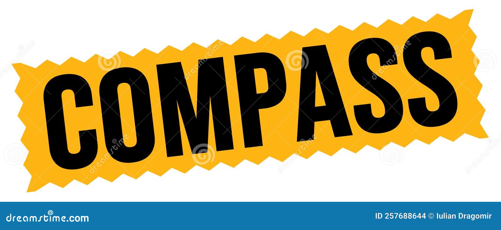 COMPASS Text Written on Orange-black Zig-zag Stamp Stock Illustration ...