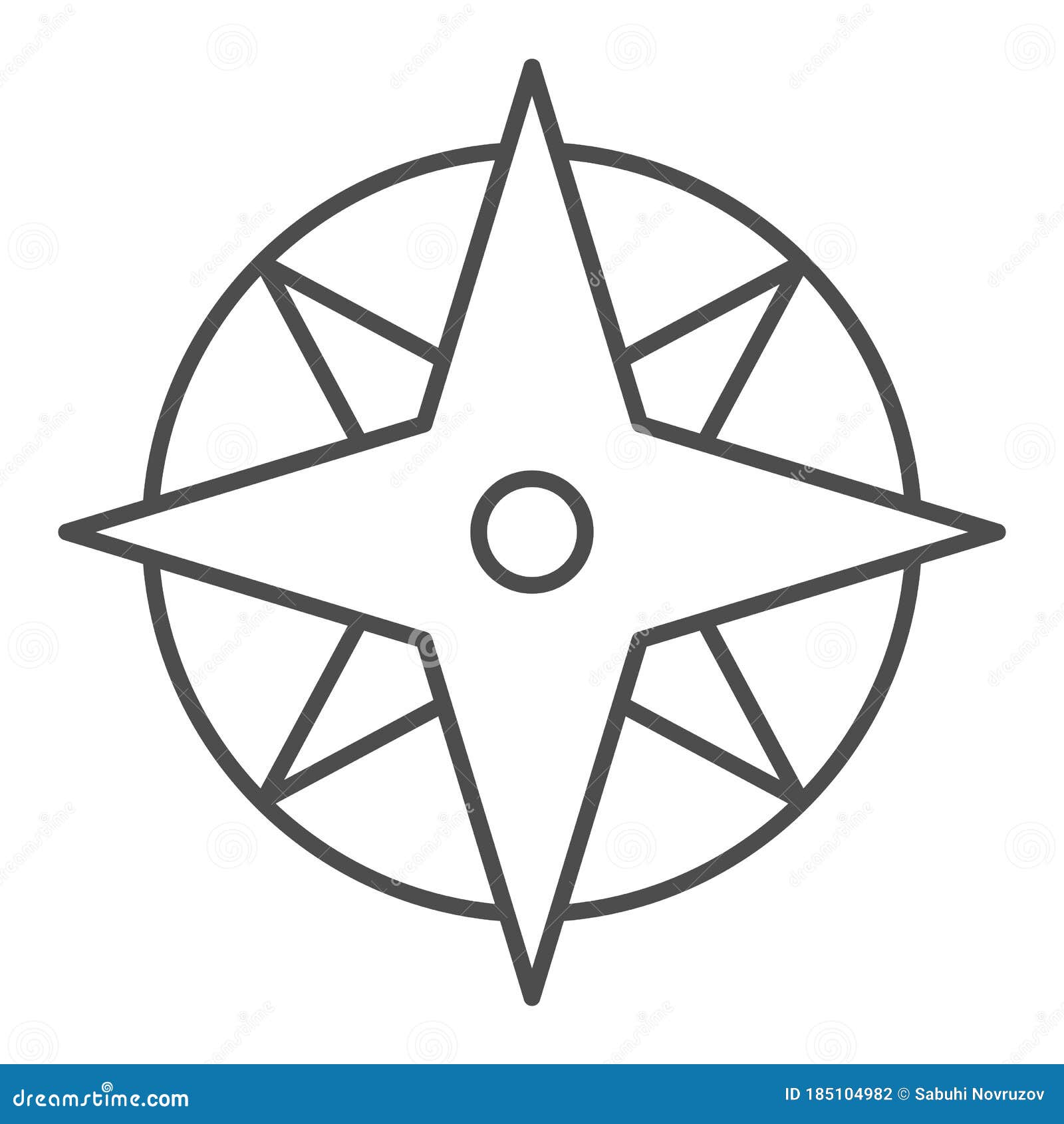 Compass Thin Line Icon. Navigation Vector Illustration Isolated On ...
