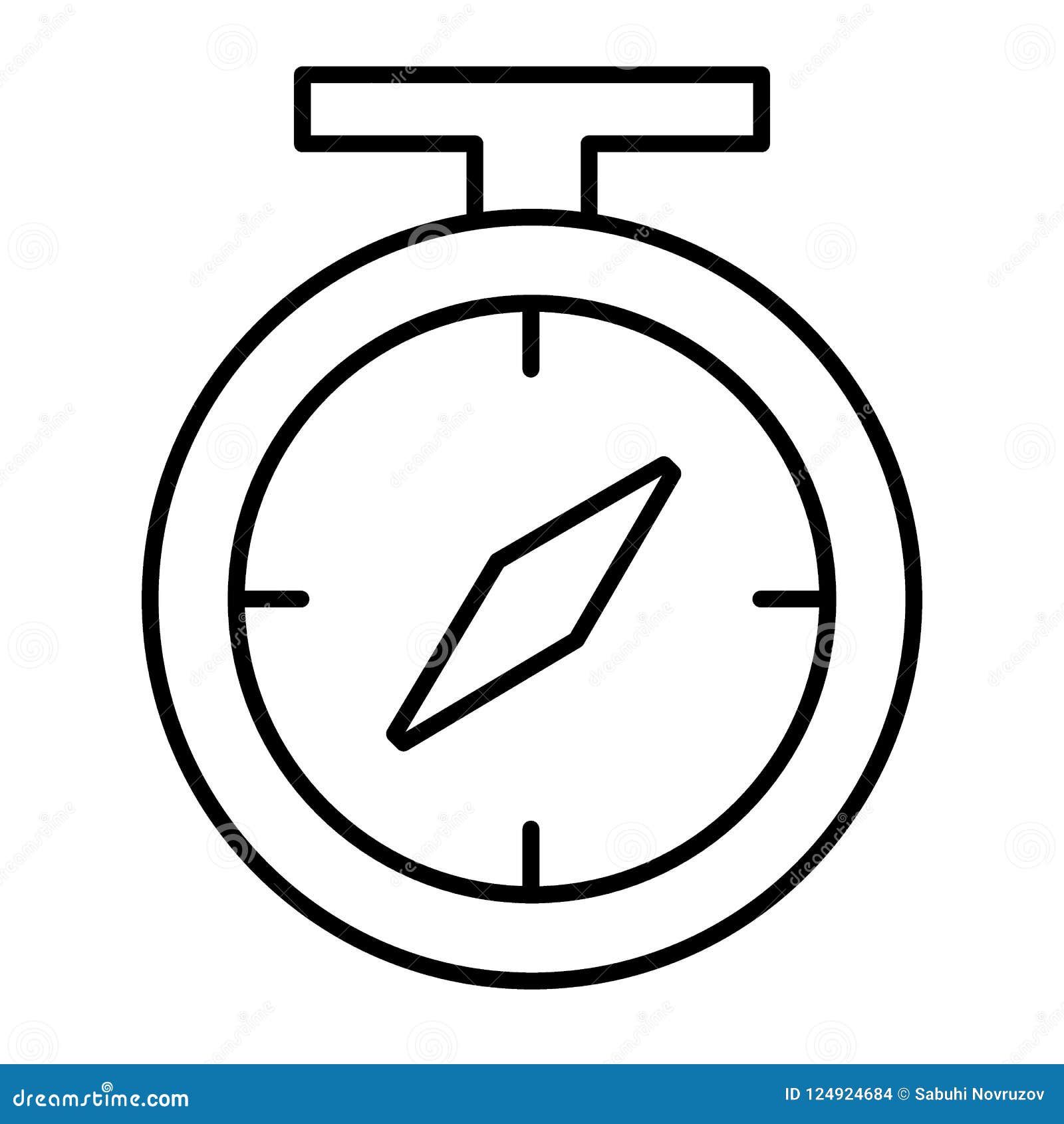 Compass Thin Line Icon. Navigation Vector Illustration Isolated On ...