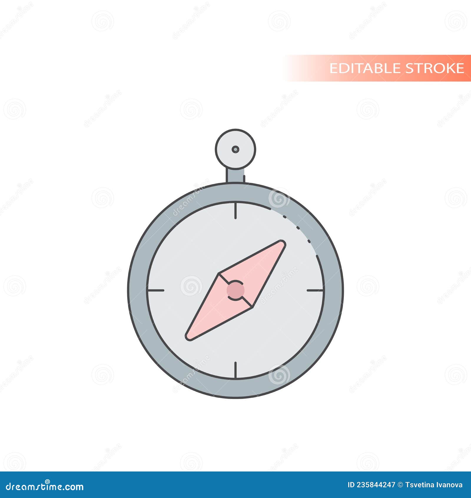 Compass Thin Line Icon. Navigation Vector Illustration Isolated On ...