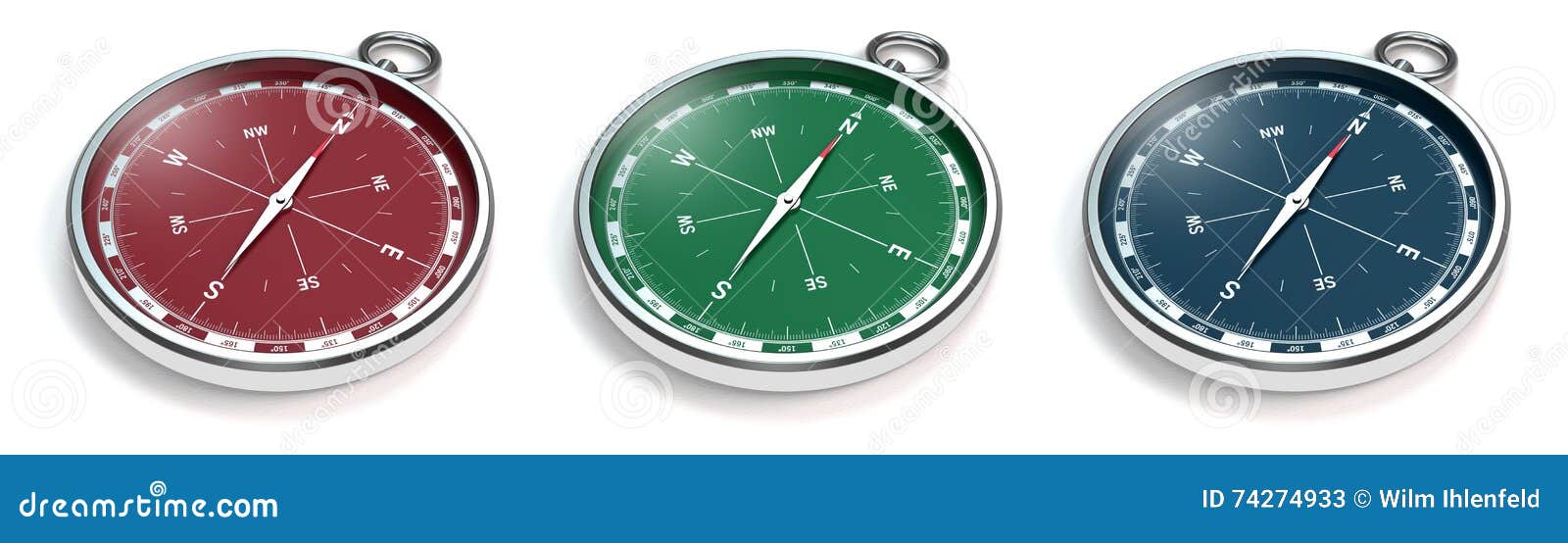 Compass in three colors stock illustration. Illustration of aluminum ...