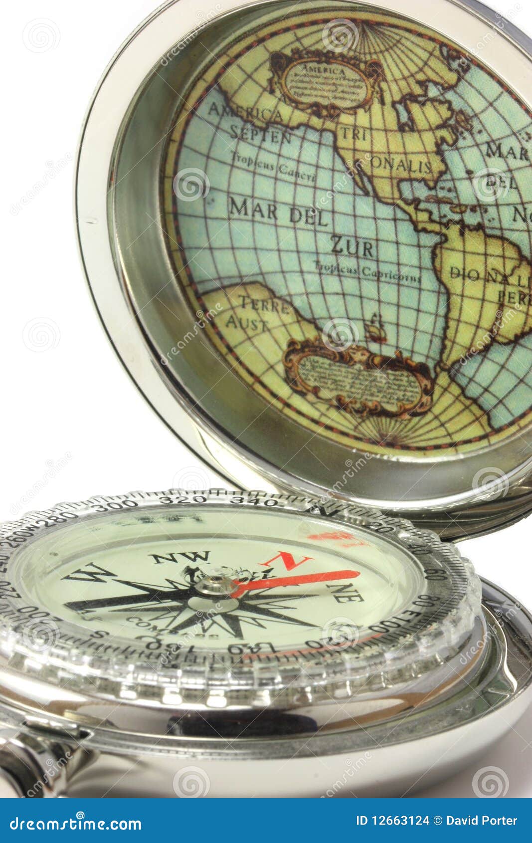A Compass To Explore the World Stock Photo - Image of azimuth ...