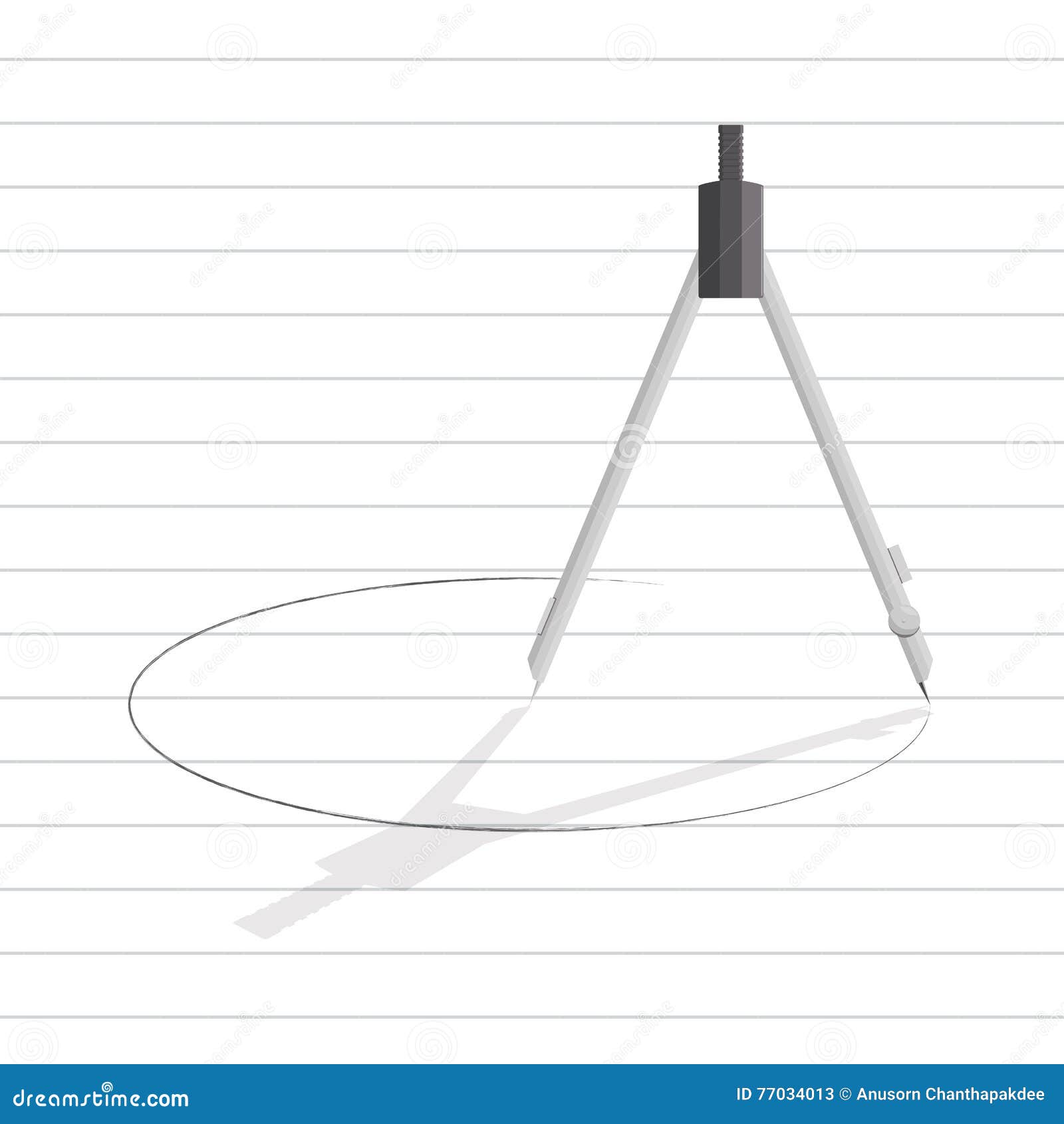 Compass Tool Draw Circle On Line Paper Cartoon Vector | CartoonDealer ...