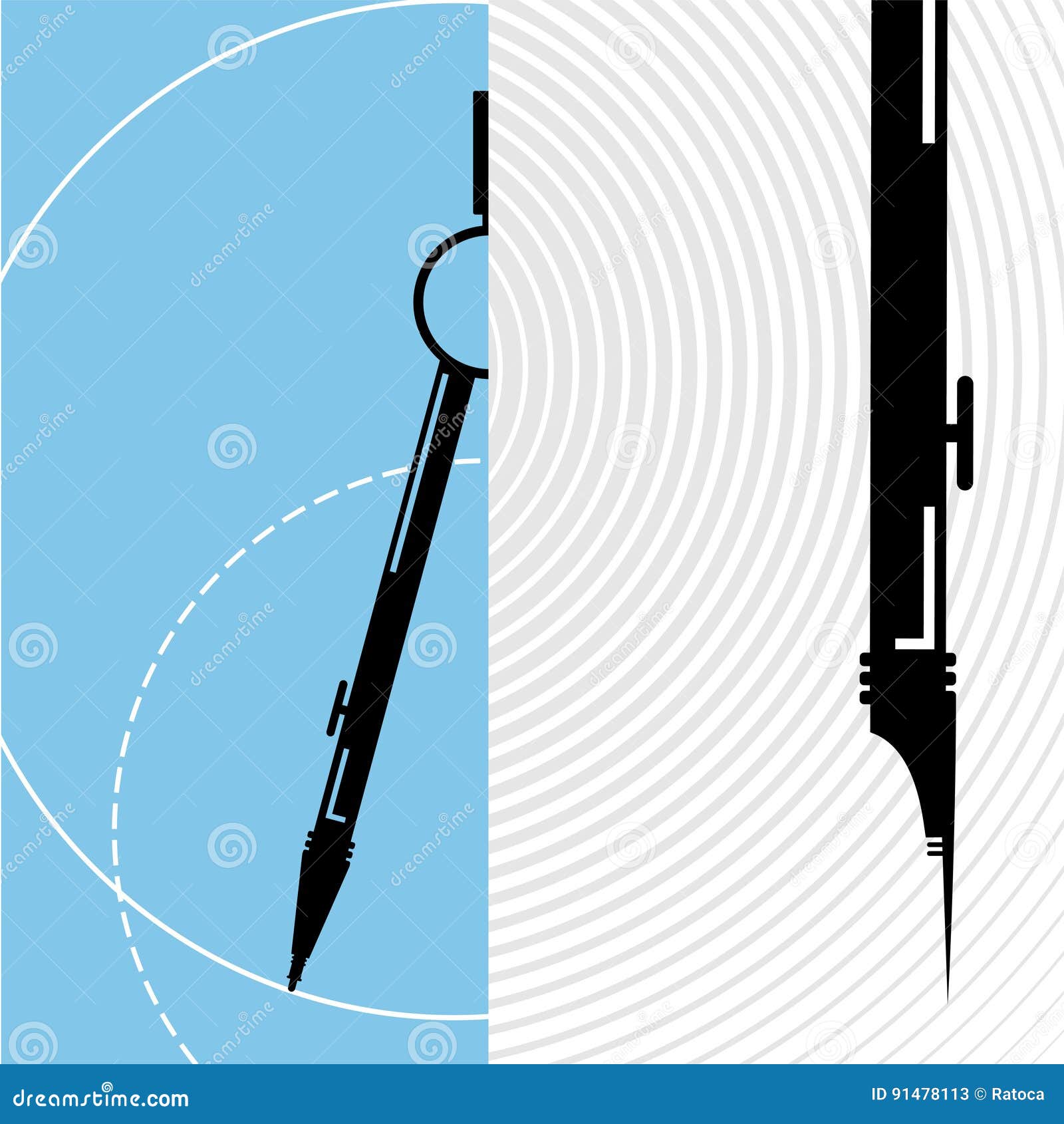 Compass tool draw stock vector. Illustration of architecture - 91478113