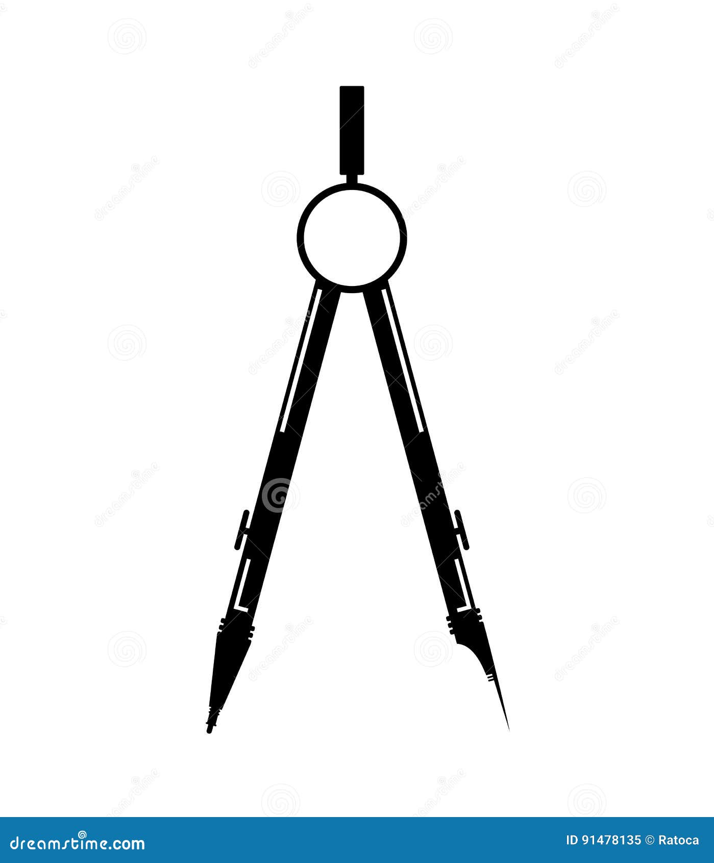 Compass tool draw stock vector. Illustration of draft - 91478135