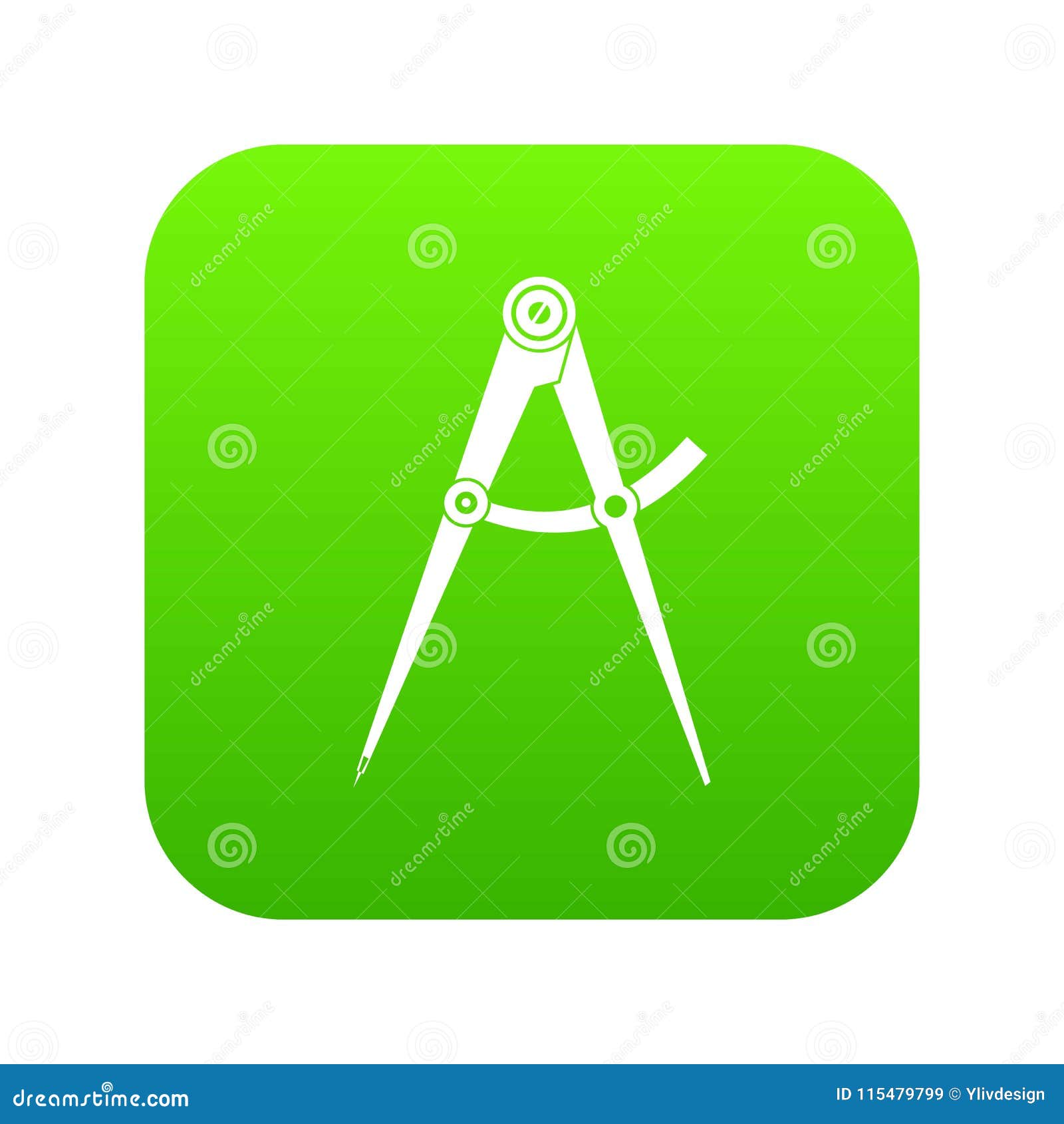 Compass Tool Icon Digital Green Stock Vector - Illustration of learning ...