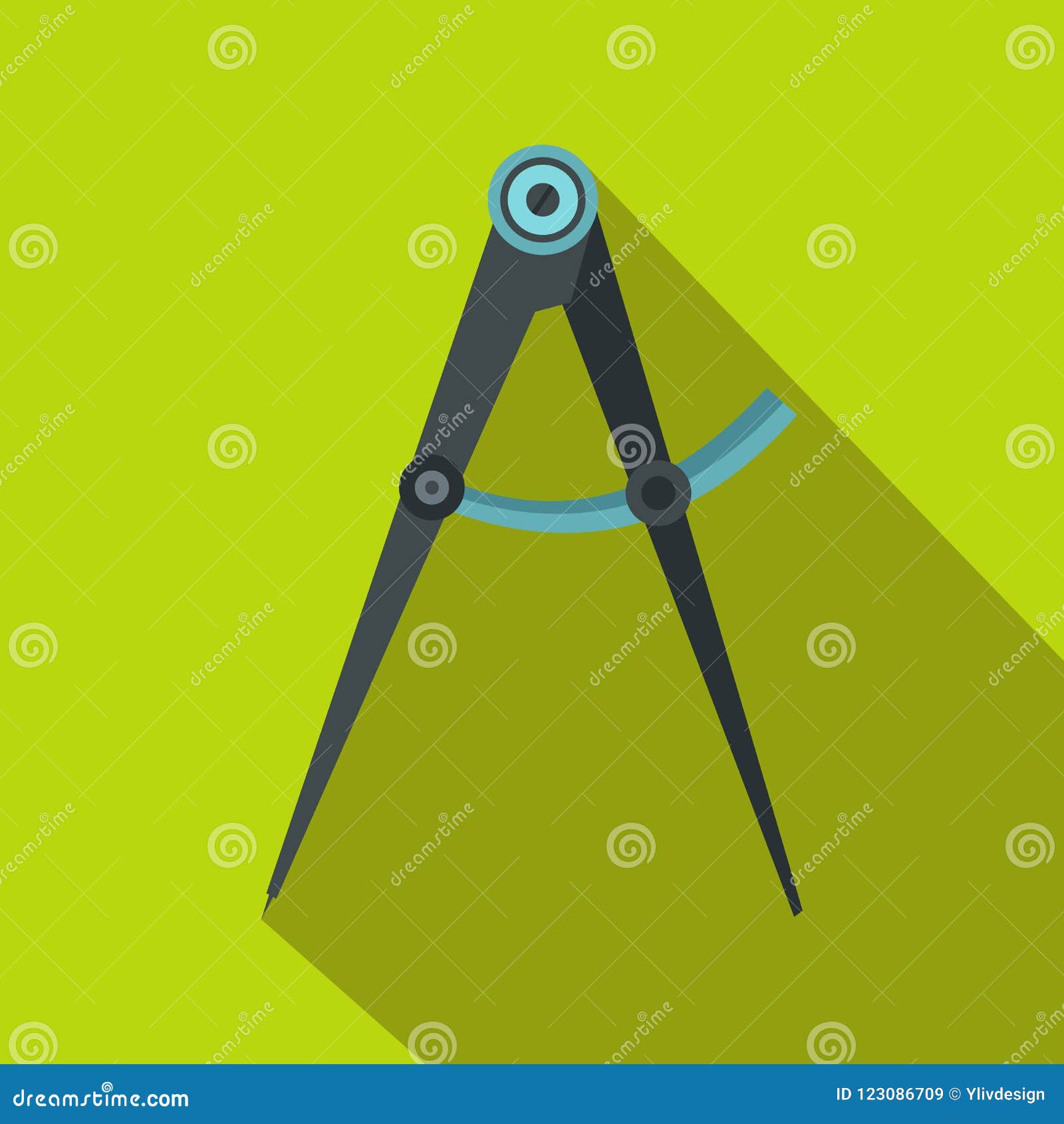 Compass Tool Icon, Flat Style Stock Illustration - Illustration of ...