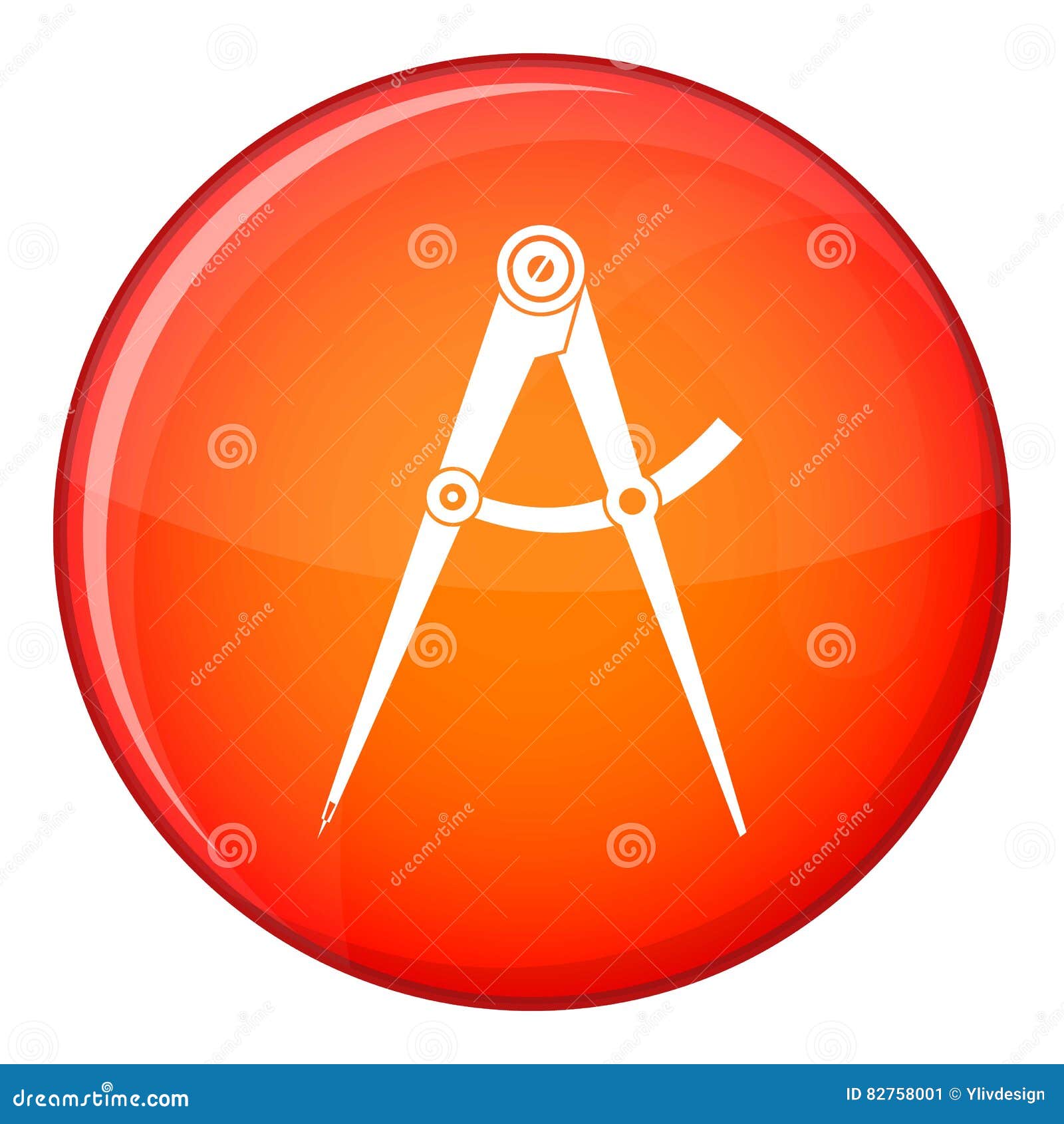 Compass Tool Icon, Flat Style Stock Vector - Illustration of ...
