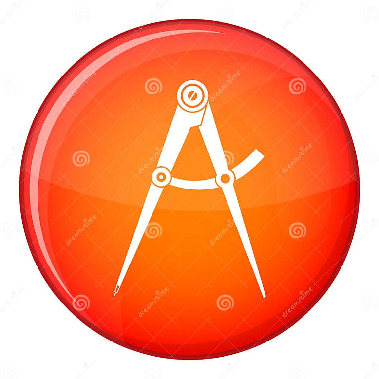 Compass Tool Icon, Flat Style Stock Vector - Illustration of ...