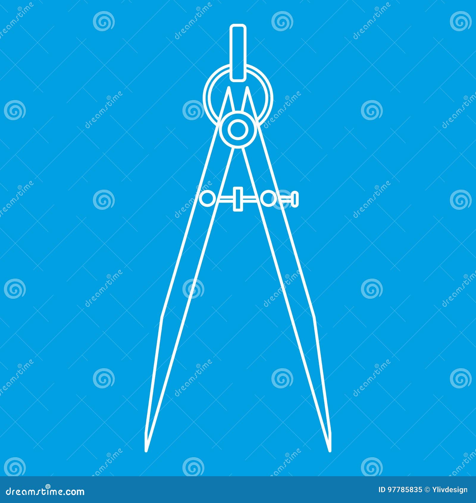 Compass Tool Icon, Outline Style Stock Vector - Illustration of divider ...