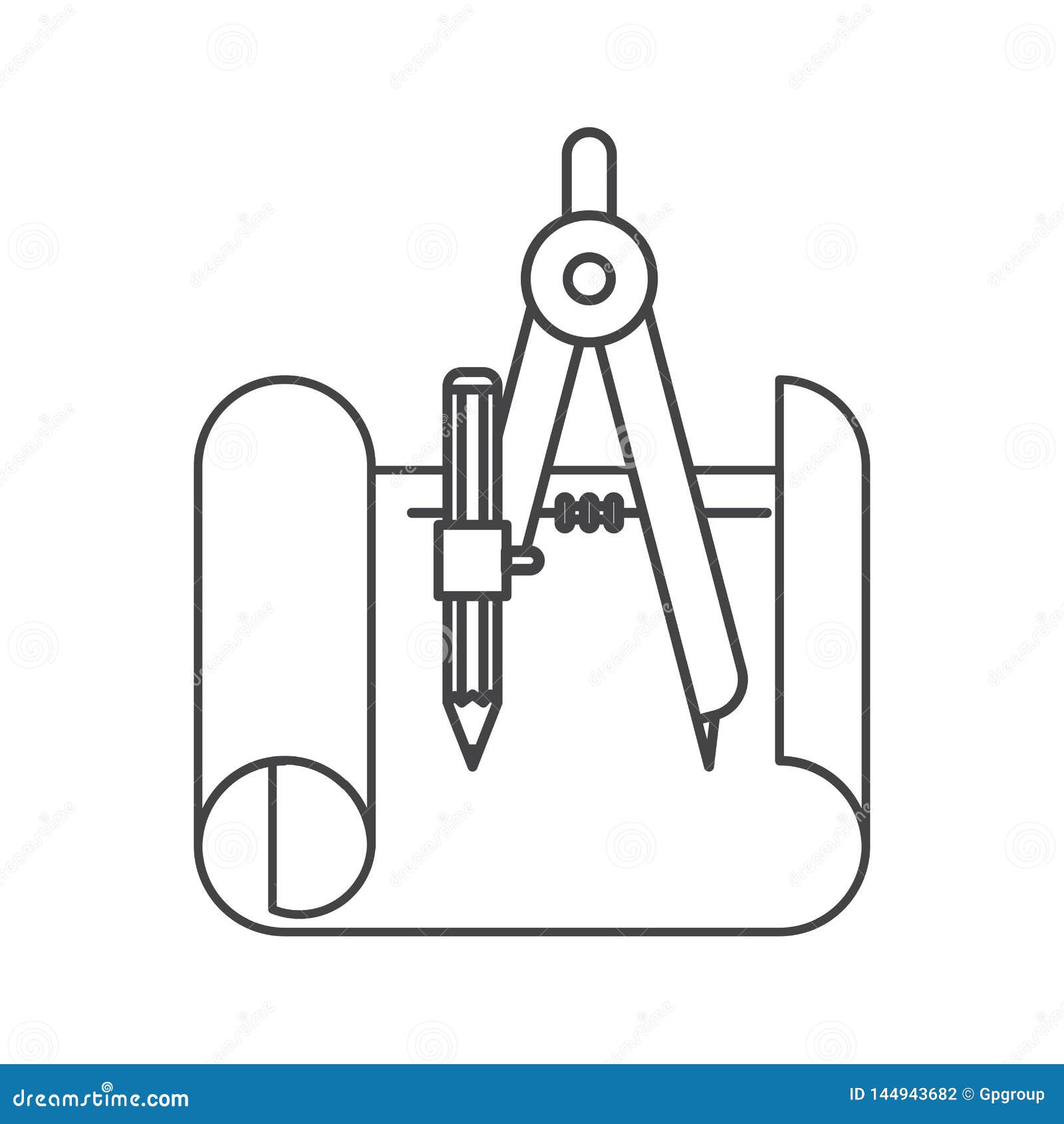 Compass tool isolated icon stock vector. Illustration of engineer ...