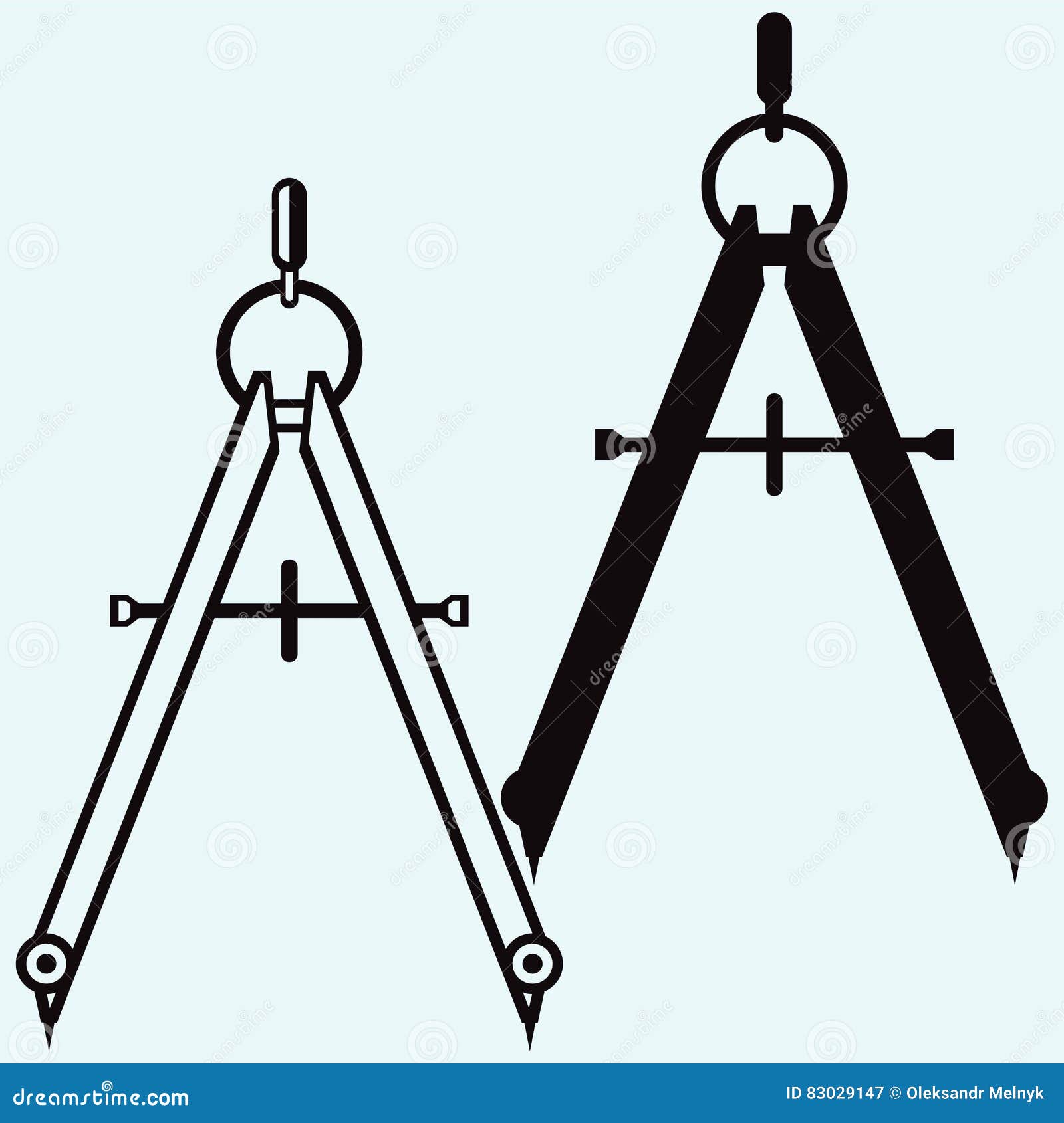 Compass. Tools for drawing stock vector. Illustration of black - 83029147