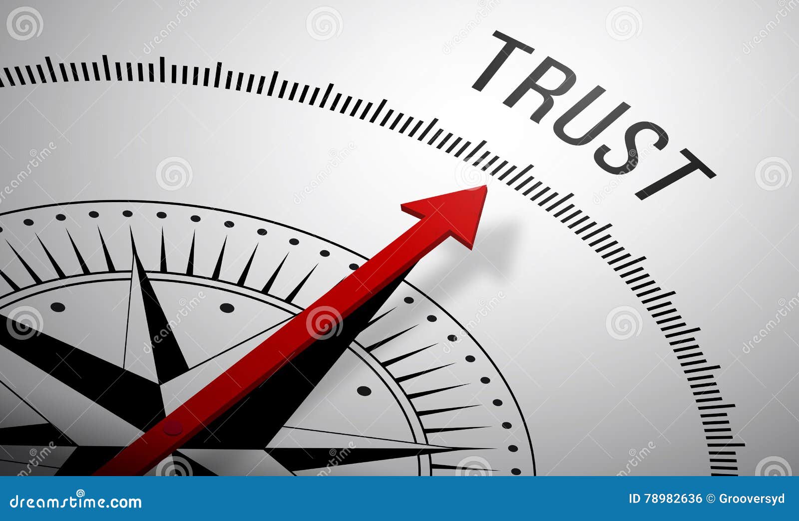 Compass with a Trust icon. stock illustration. Illustration of honest ...