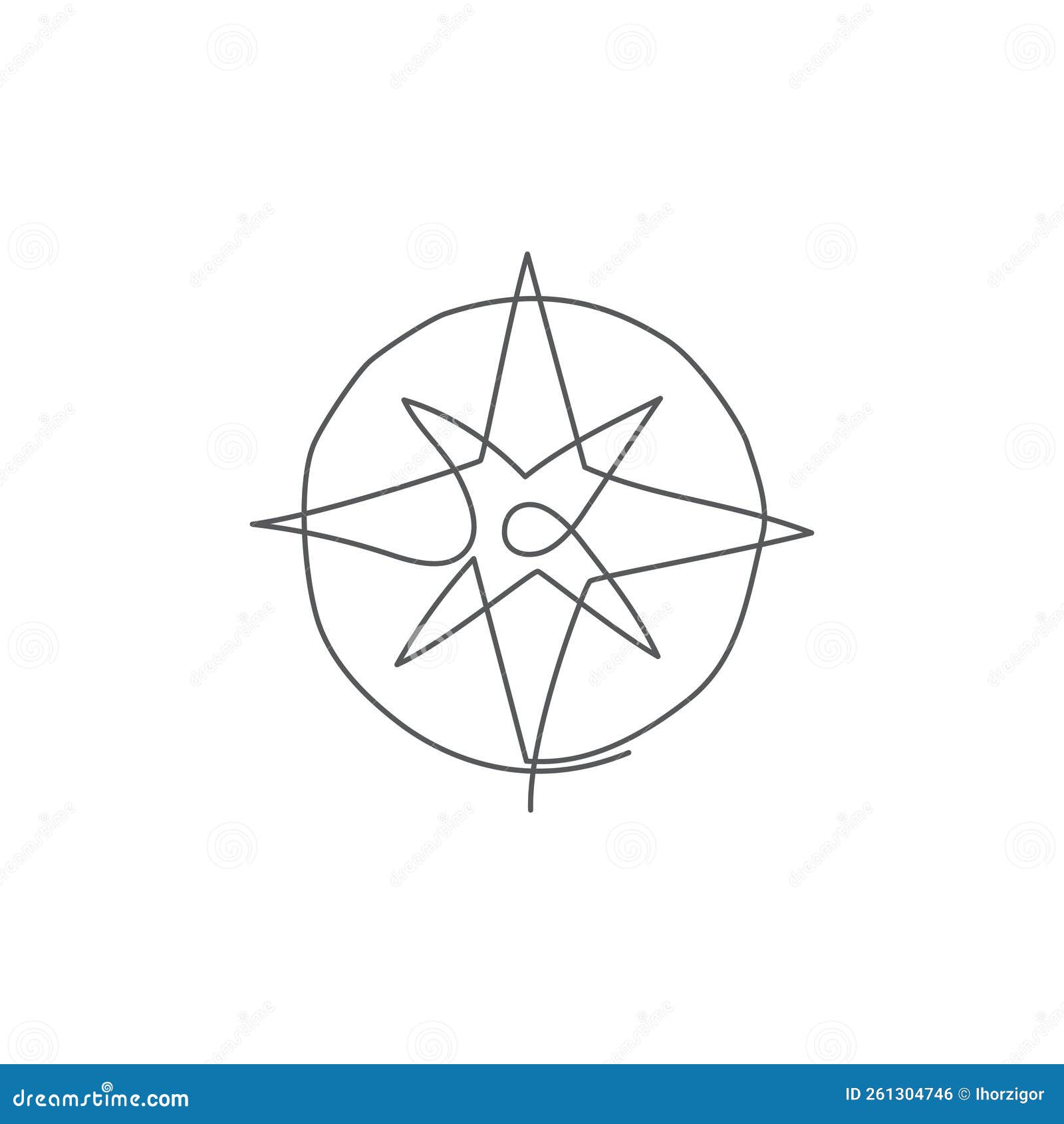Compass Un Plano De Línea Sobre Fondo Blanco Ilustración del Vector ...