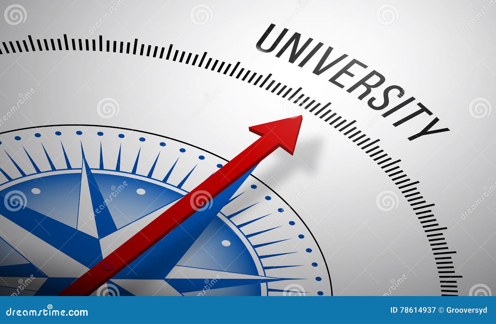 Compass with a University Icon. Stock Illustration - Illustration of ...