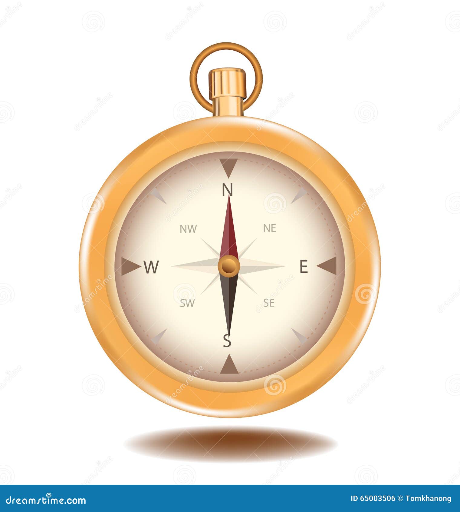 Compass Vector Element Object Design Gold Color Stock Vector ...