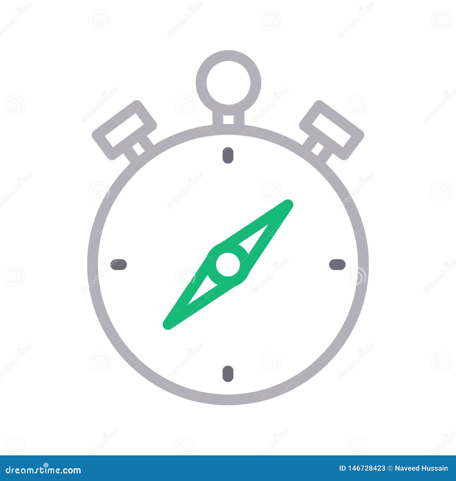 Compass Thin Color Line Vector Icon Stock Vector - Illustration of ...